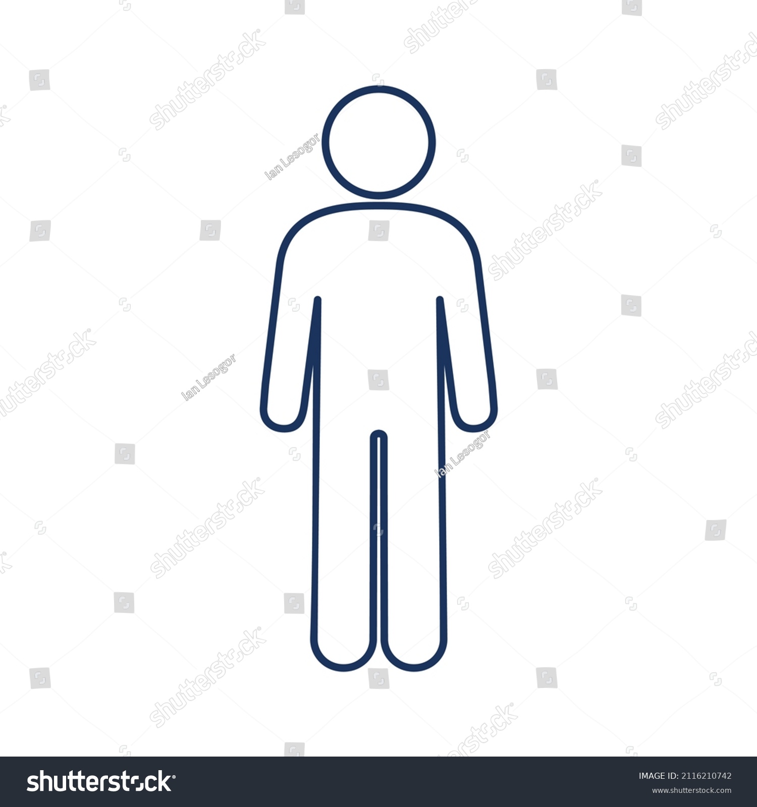 Man Icon Vector Linear Design Isolated Stock Vector (Royalty Free ...