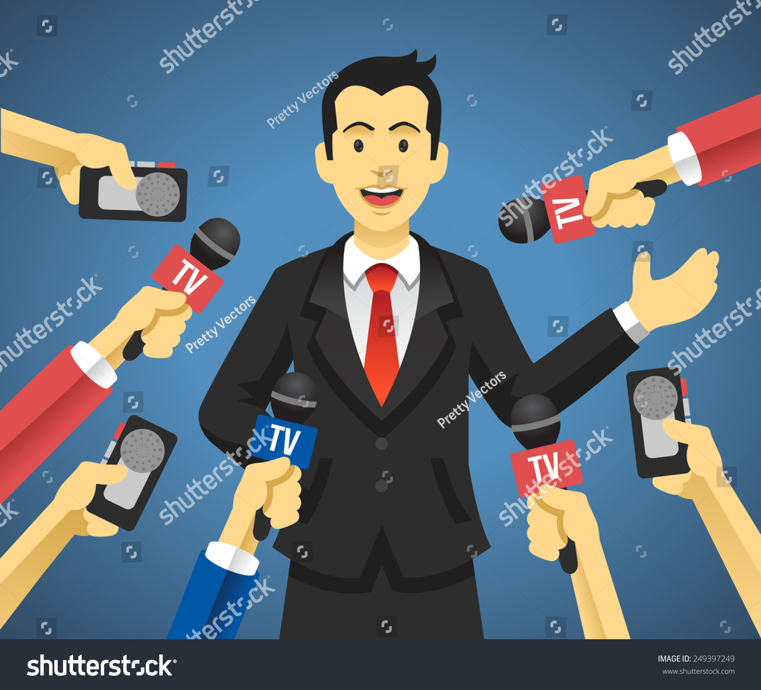 Man Suit Being Interviewed Vector Flat Stock Vector (Royalty Free ...