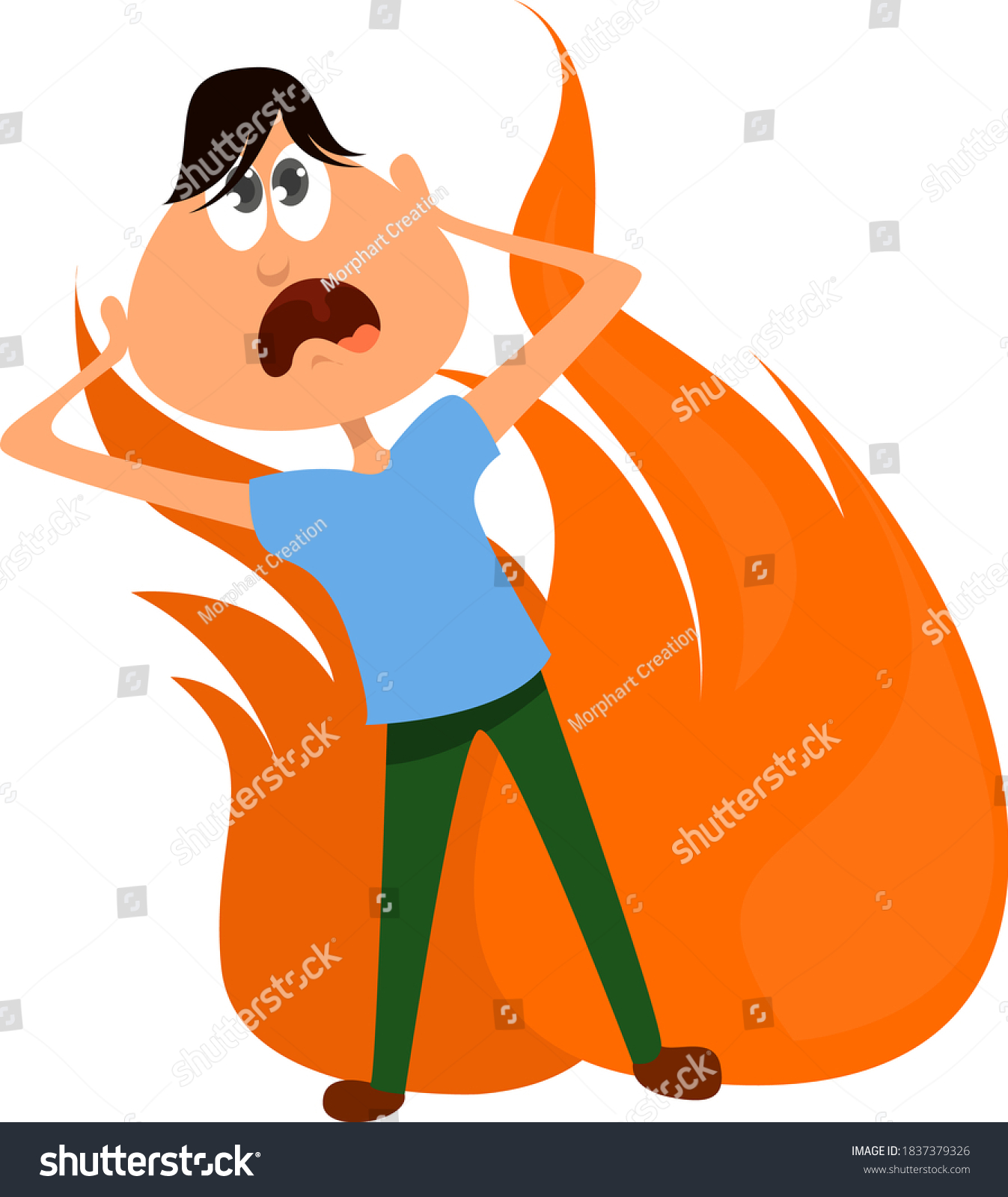Man Fire Illustration Vector On White Stock Vector (Royalty Free ...