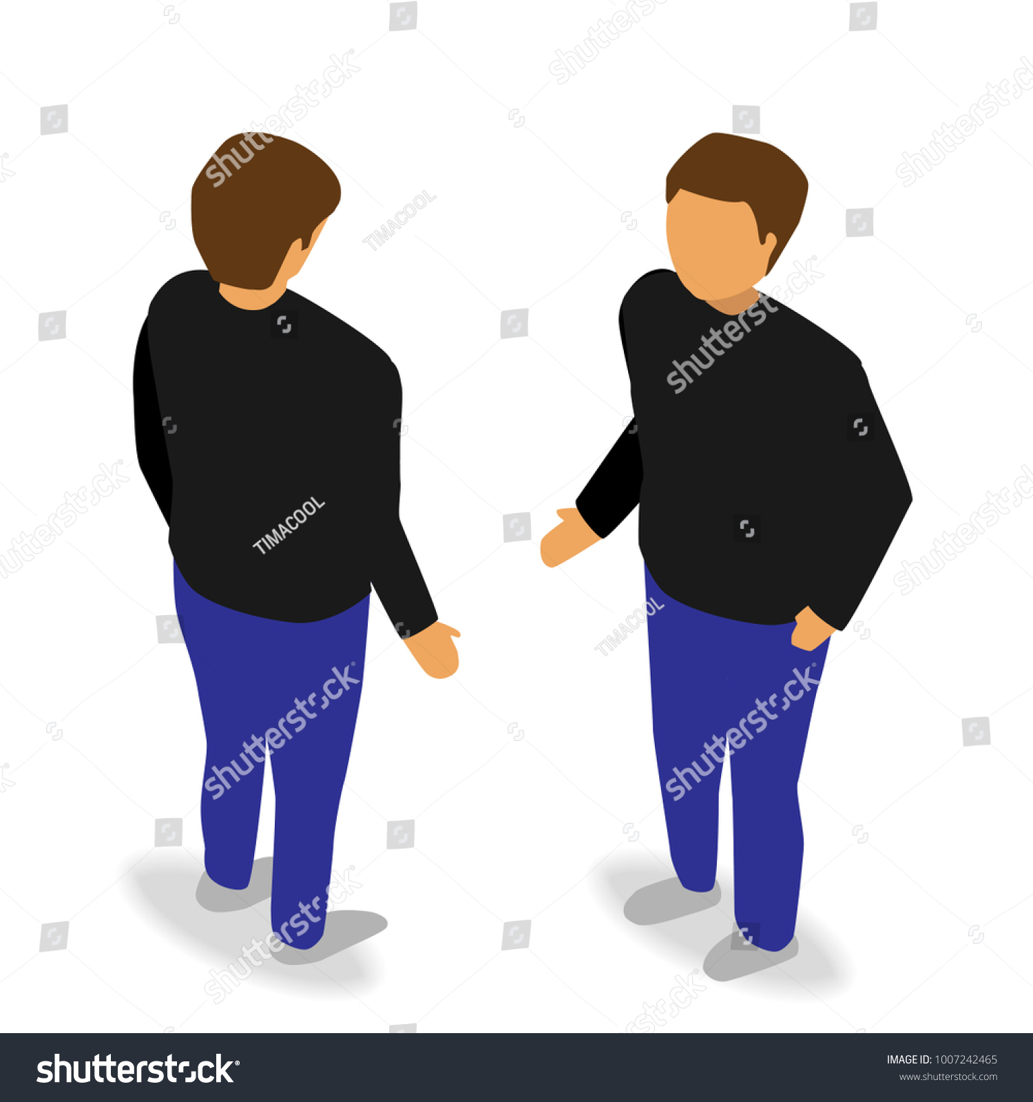 Man Isometric Front Back Vector Illustration Stock Vector (Royalty Free ...