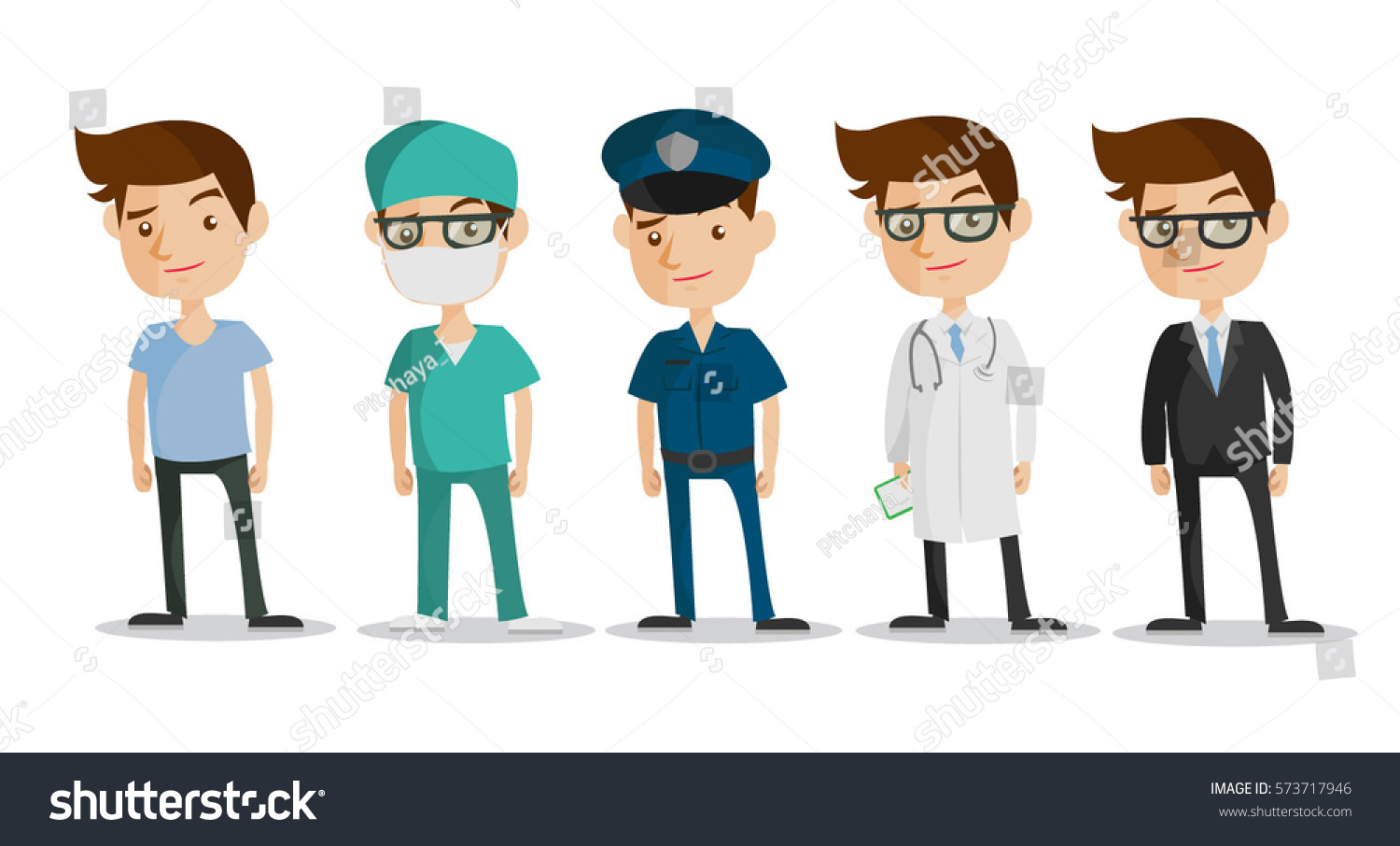 Man Job Cartoon Vector: vector de stock (libre de regalías) 573717946 ...