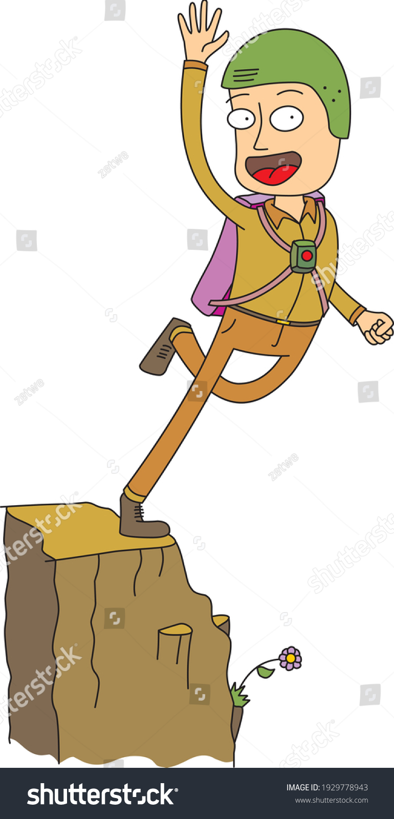 Man Jumping Cliff Stock Vector (Royalty Free) 1929778943 | Shutterstock