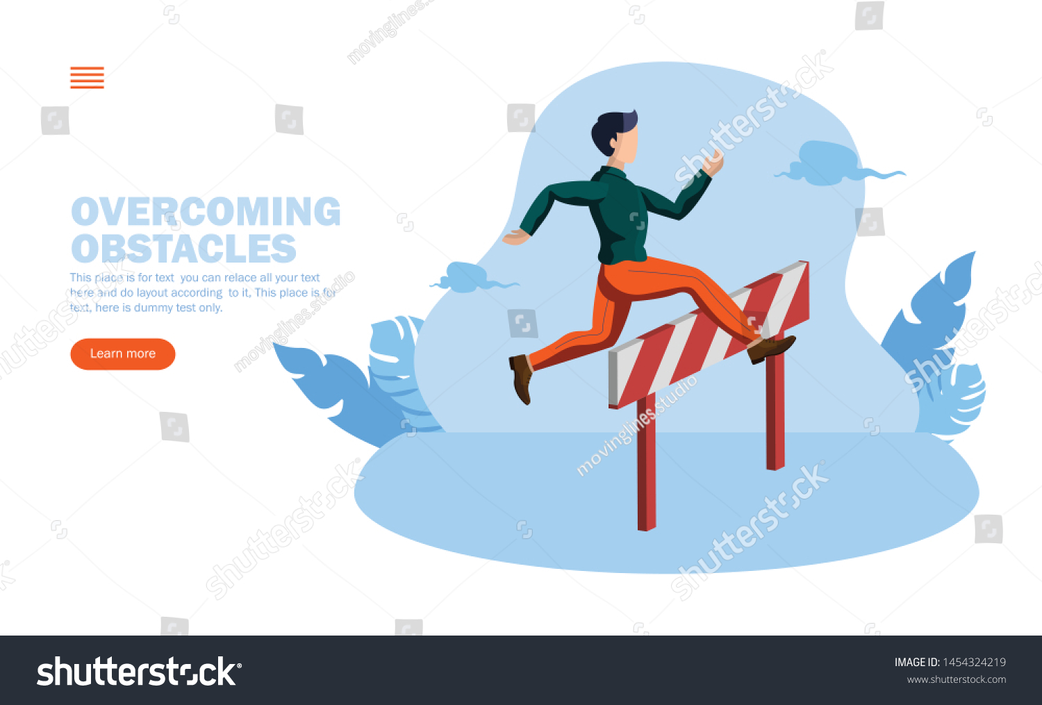 Man Jumping Over Obstacle Vector Illustration Stock Vector (Royalty ...