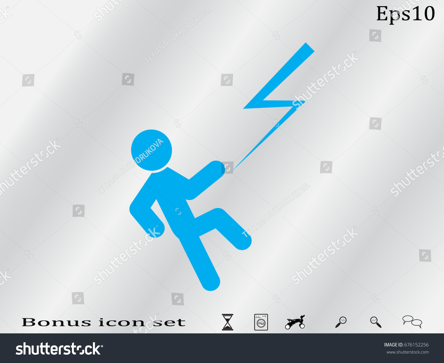 Man Kick Lightning Icon Vector Illustration Stock Vector (Royalty Free ...