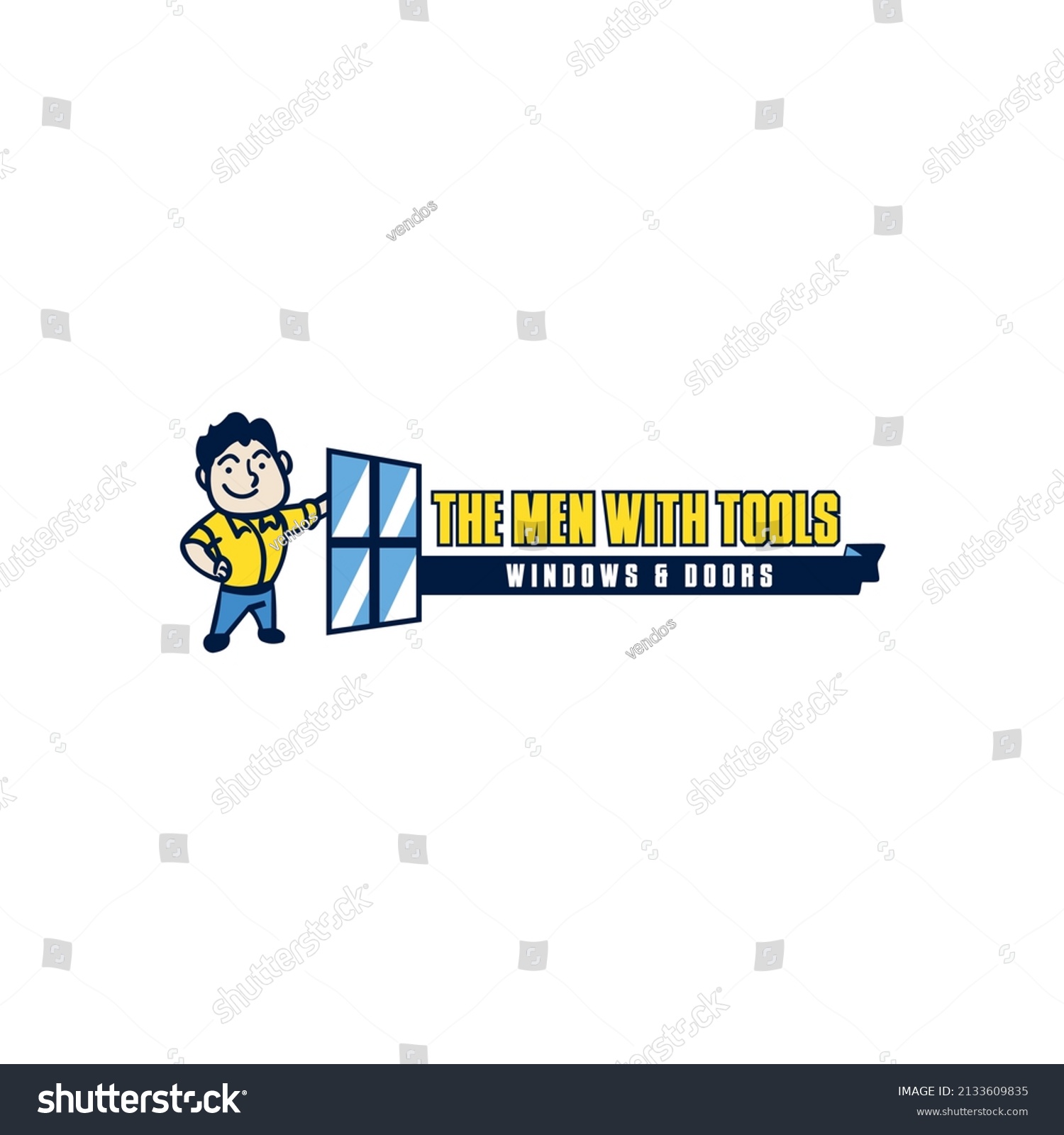 Man Logo Character Window Stock Vector (Royalty Free) 2133609835 ...