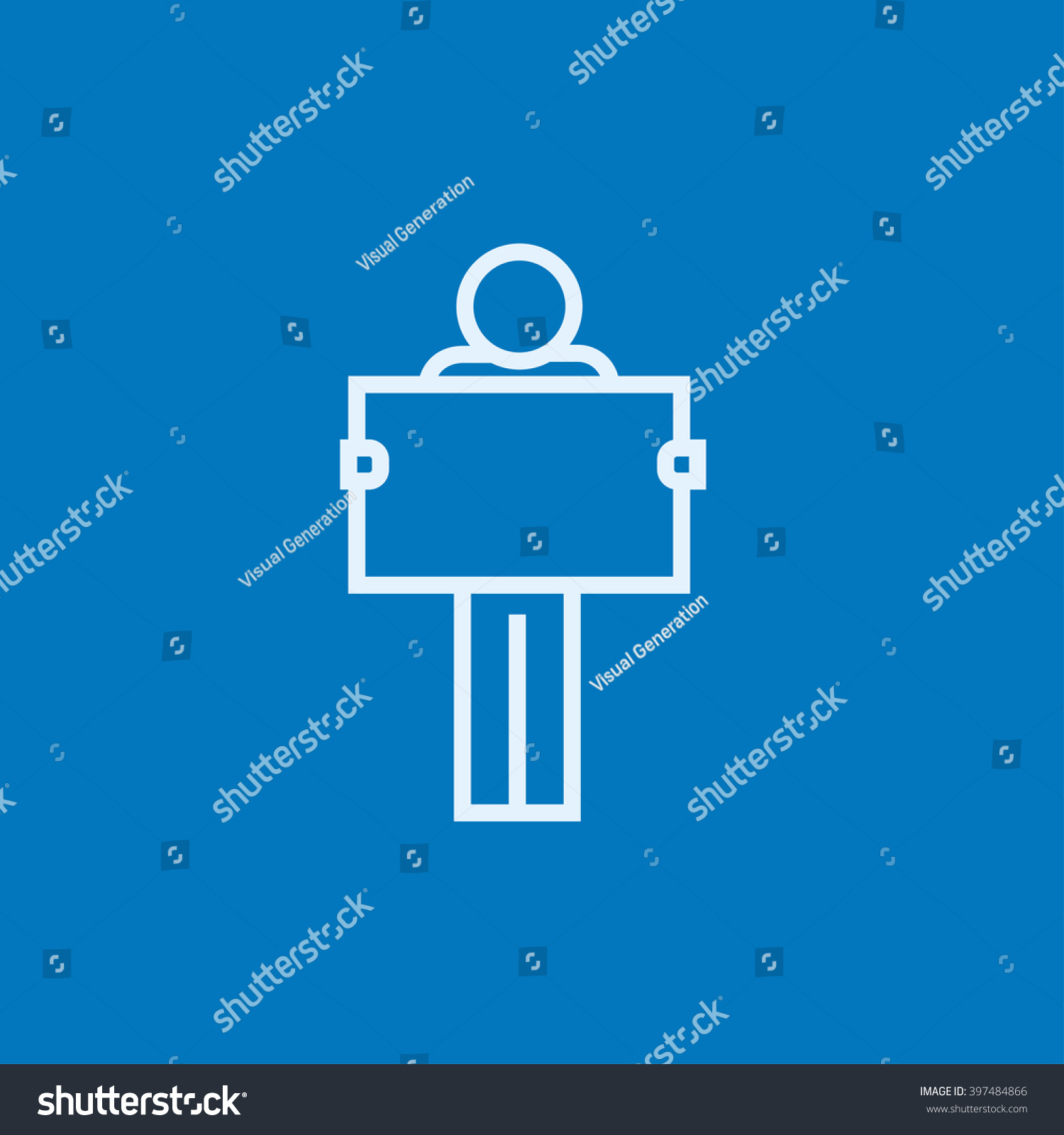 Man Looking Map Line Icon Stock Vector (Royalty Free) 397484866
