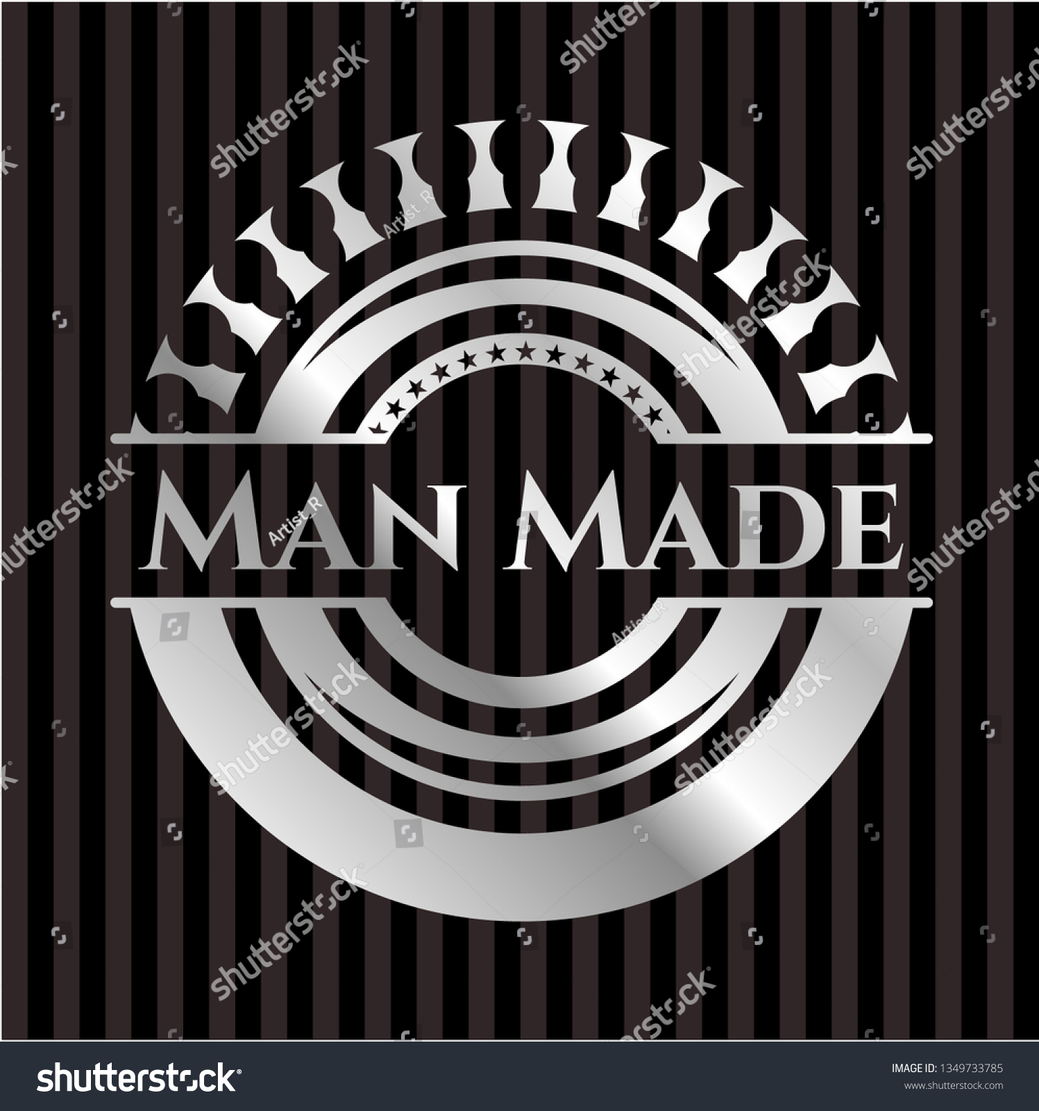 Man Made Silver Shiny Badge Stock Vector (Royalty Free) 1349733785 ...