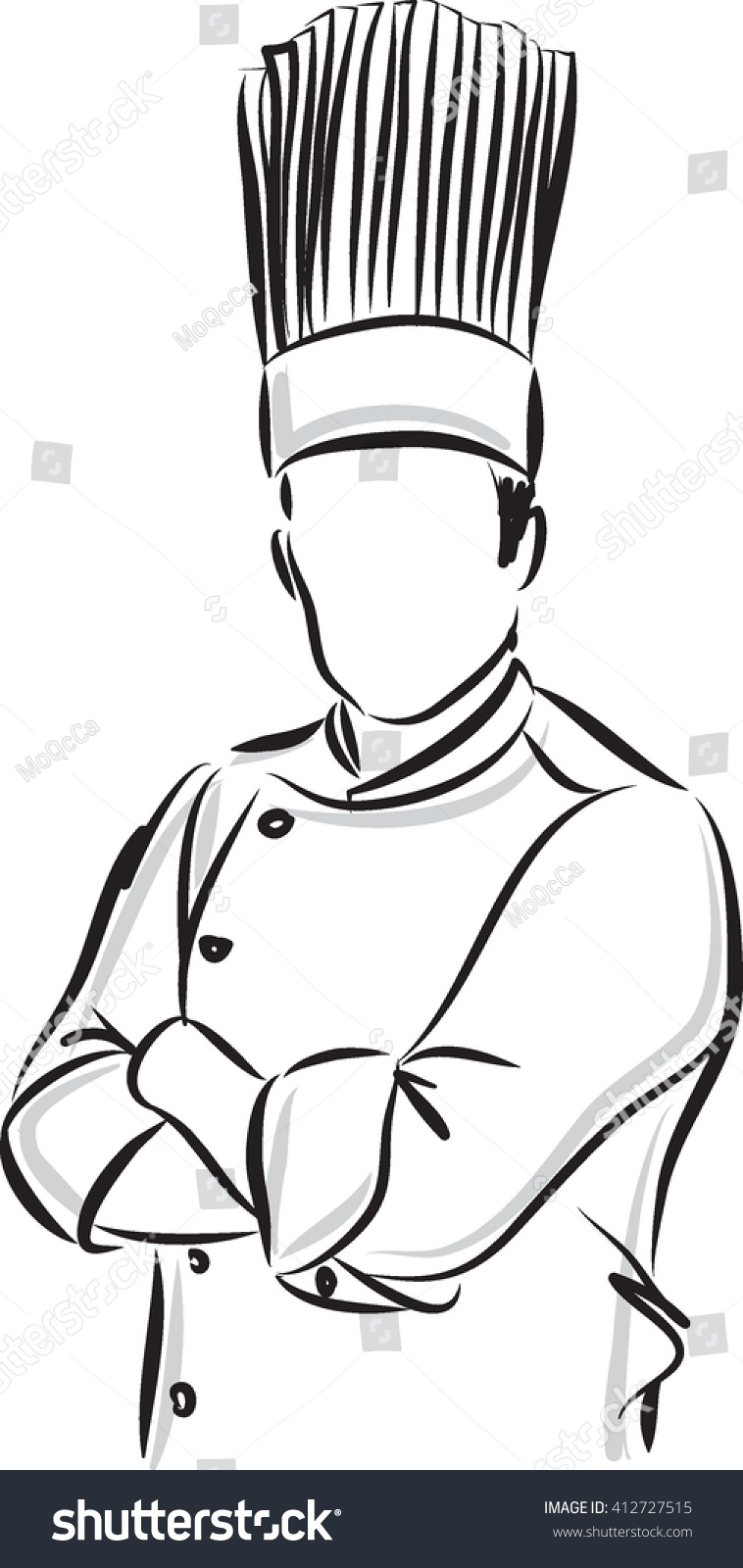 Man Master Chef Illustration: vetor stock (livre de direitos) 412727515