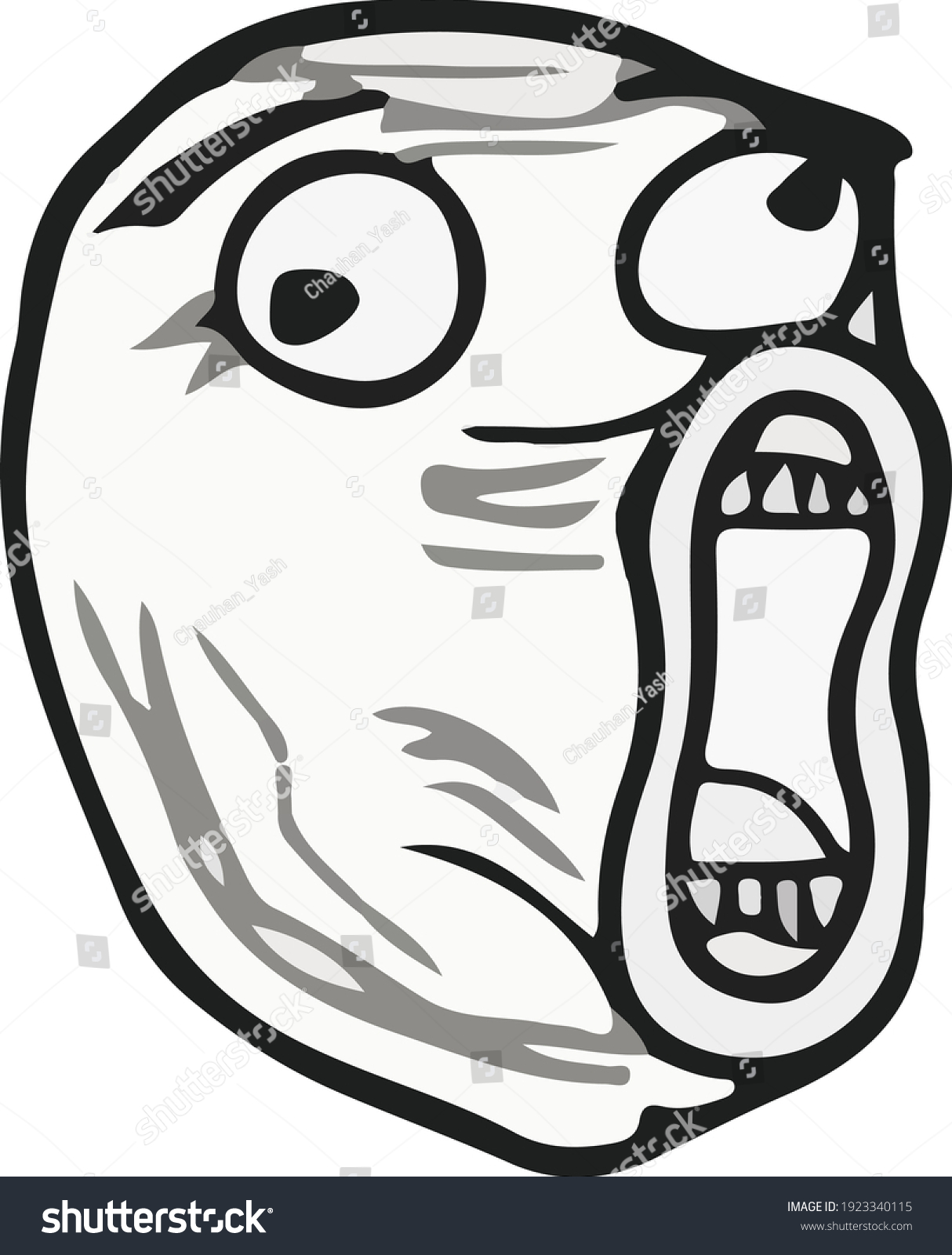 Man Mouth Open Viral Meme Vectorial Vector De Stock Libre De Regalías 1923340115 Shutterstock