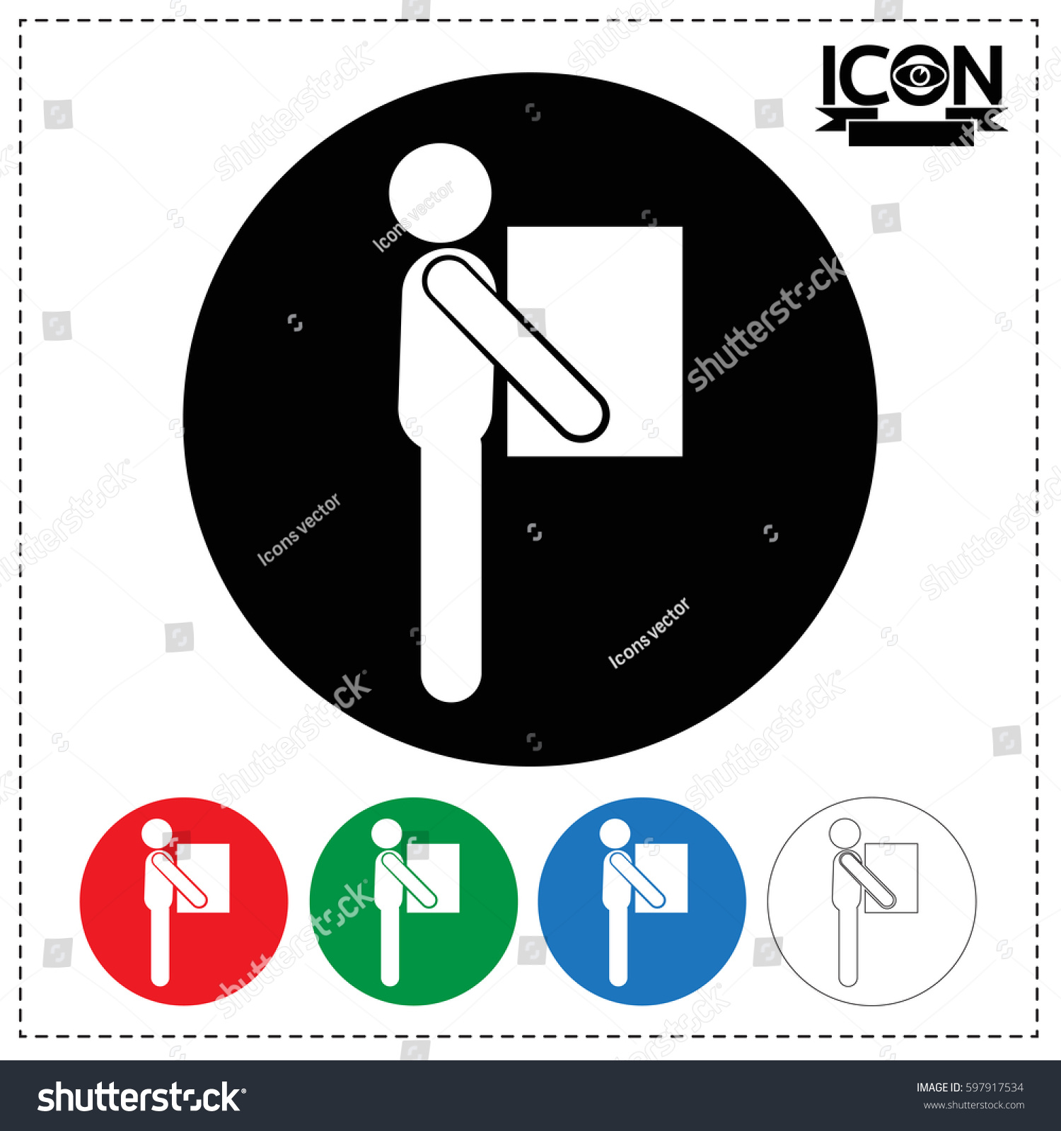 Man Moving Box Icon Stock Vector (Royalty Free) 597917534