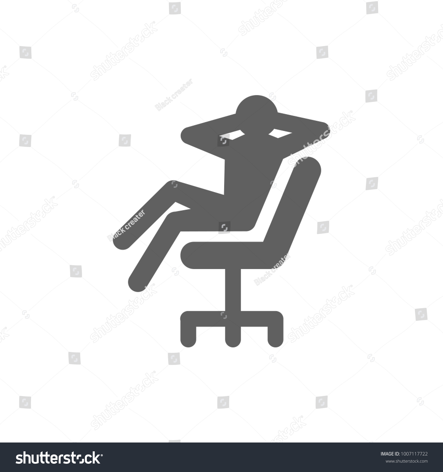 Man On Chair Icon Vector Stock Vector (Royalty Free) 1007117722