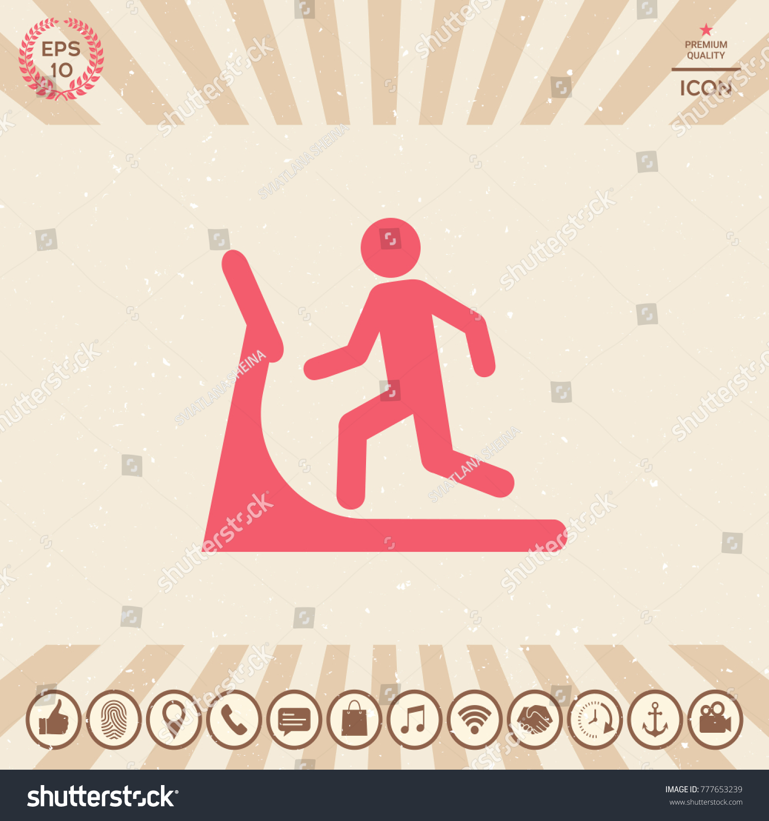 Man On Treadmill Icon Stock Vector (Royalty Free) 777653239 | Shutterstock