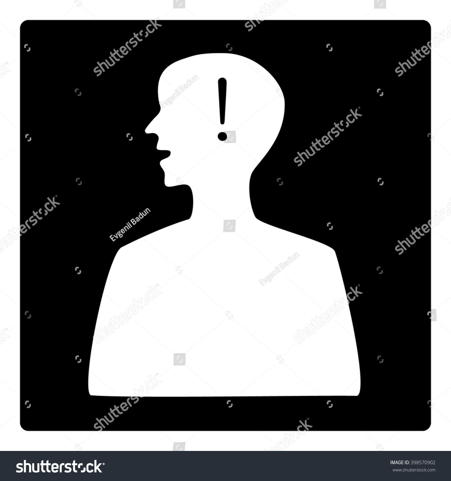 Man Outline Exclamation Idea White Stock Vector (Royalty Free ...