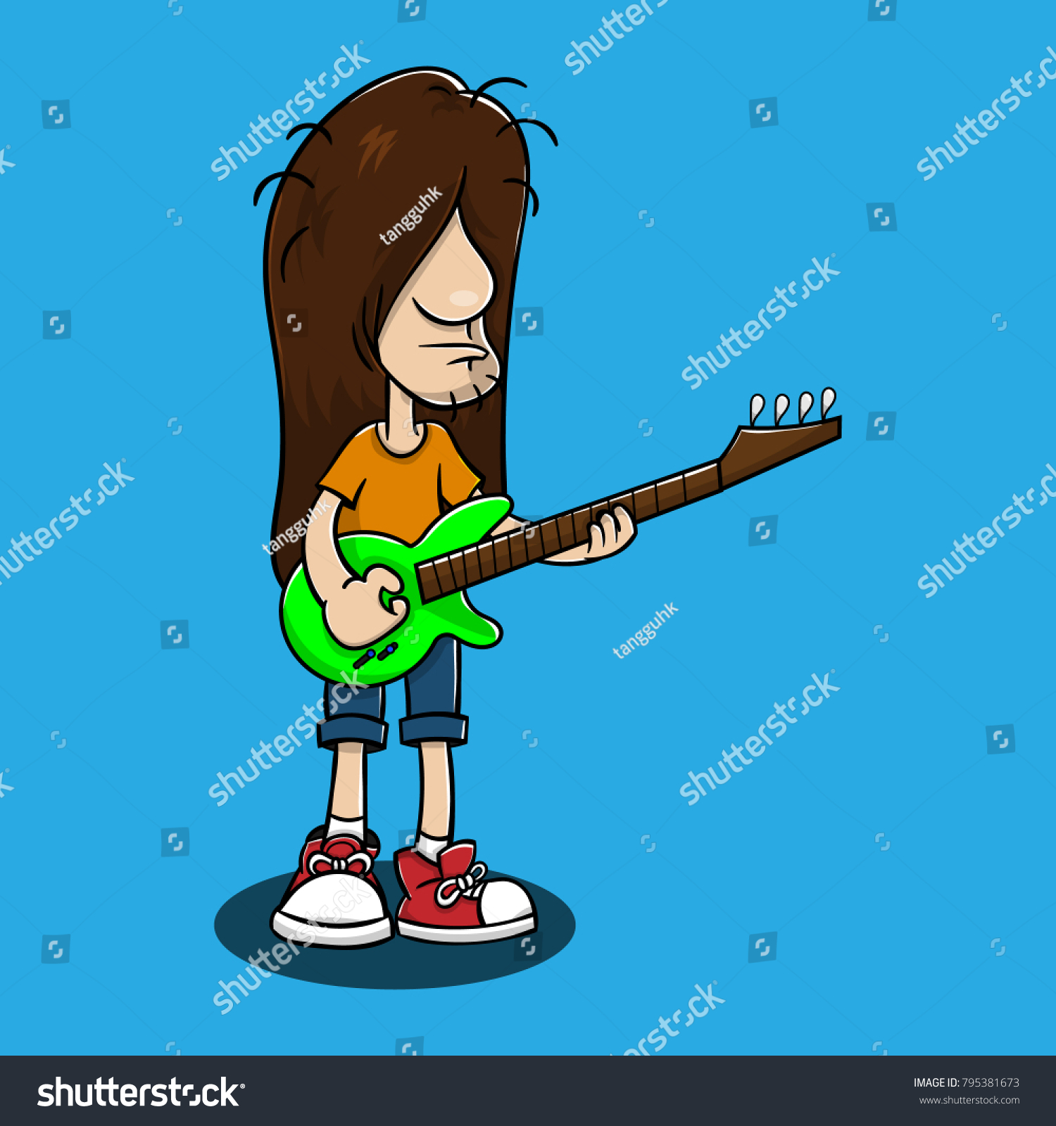 Man Playing Electrical Guitar Cartoon Vector Stock Vector (Royalty Free ...