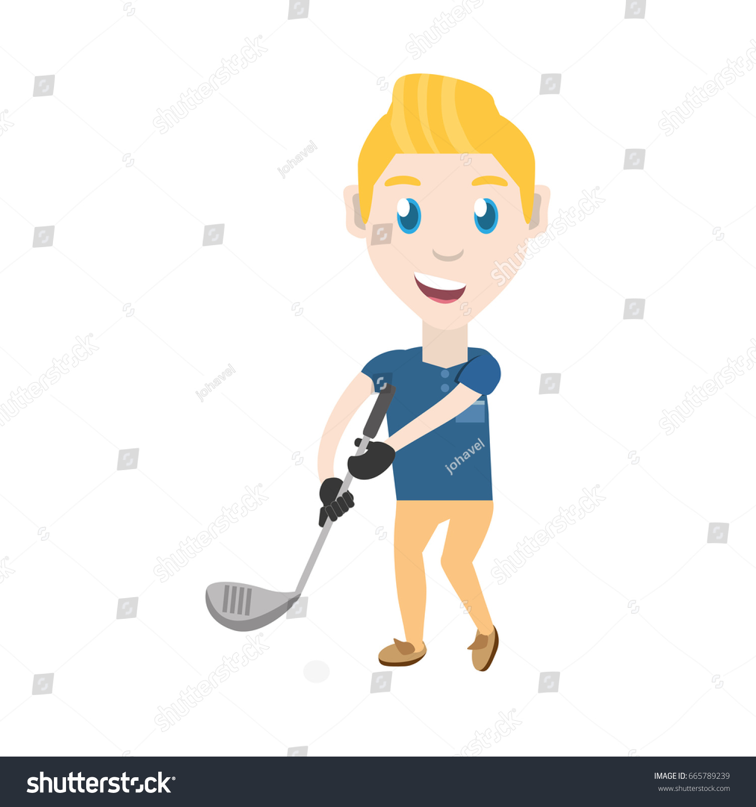 Man Playing Golf Cartoon Stock Vector (Royalty Free) 665789239 ...