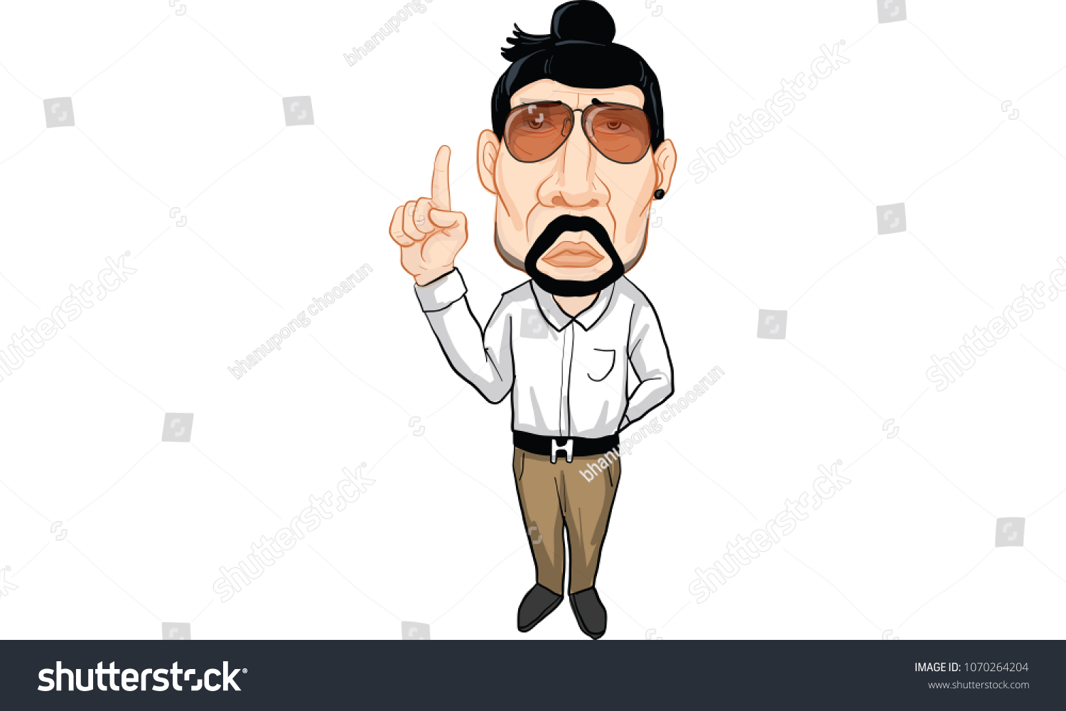 Man Point Finger Cartoon Vector Stock Vector (Royalty Free) 1070264204