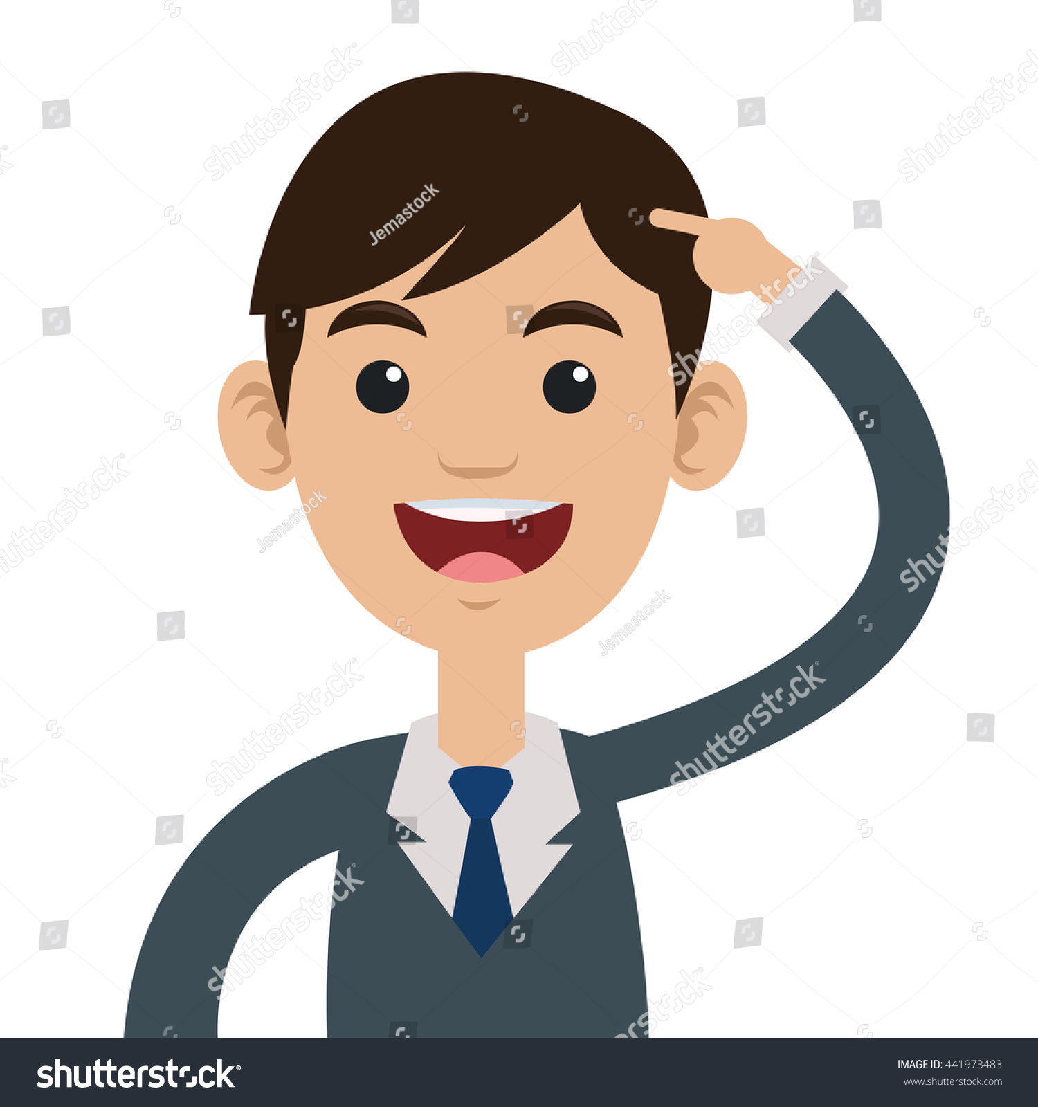 Man Pointing Head Icon Stock Vector (Royalty Free) 441973483 | Shutterstock