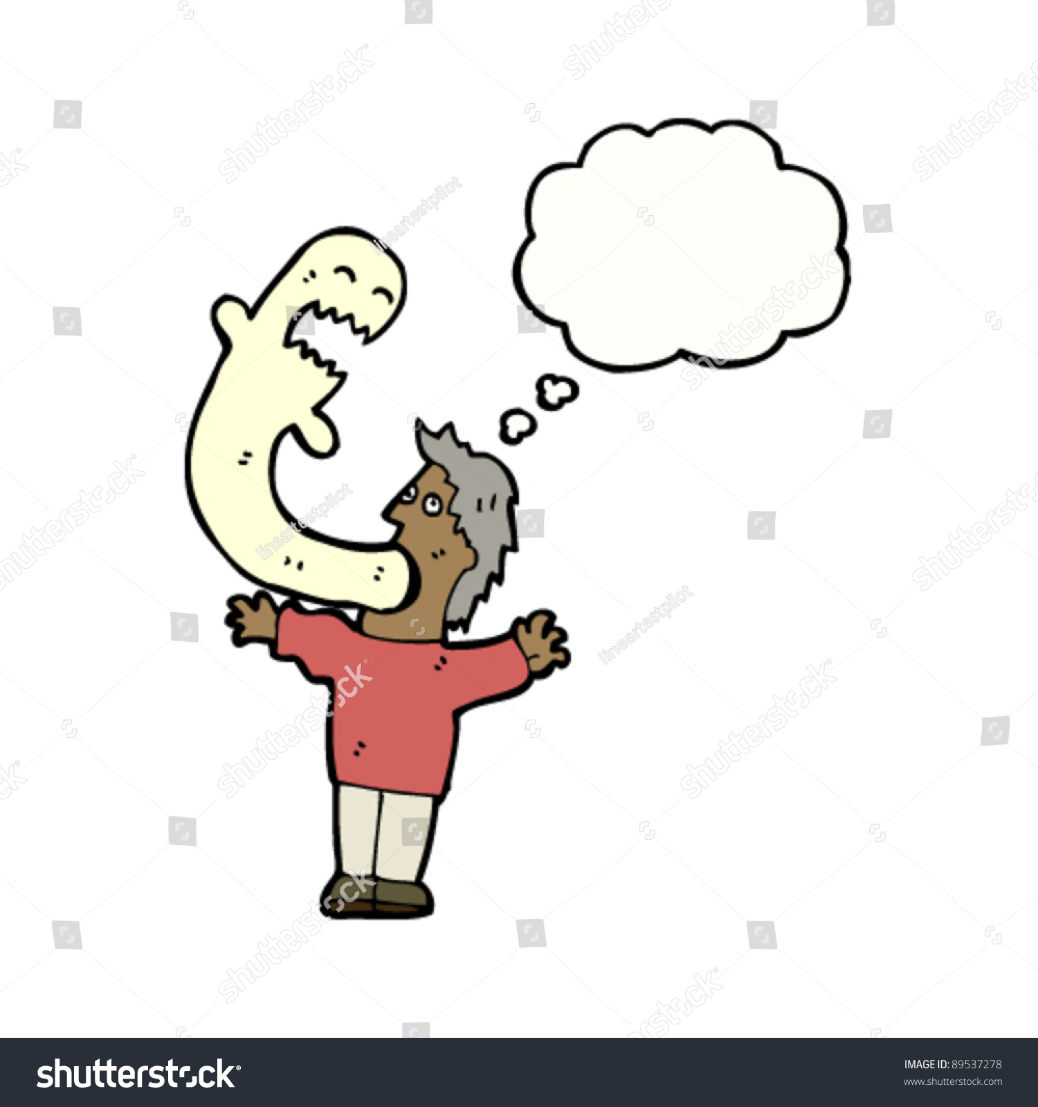 Man Possessed By Ghost Cartoon Stock Vector (Royalty Free) 89537278