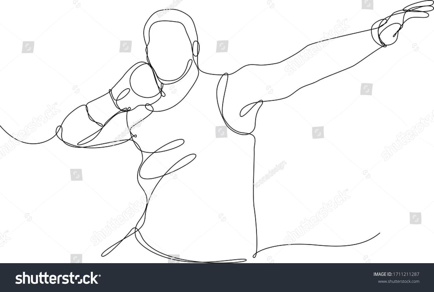 Man Practicing Weight Throw Drawn Single Stock Vector (Royalty Free ...