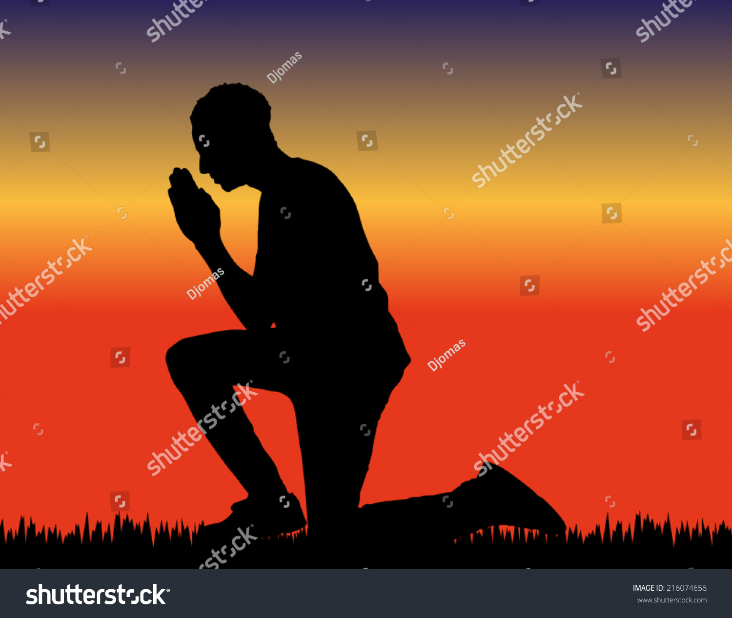 Man Praying Stock Vector (Royalty Free) 216074656