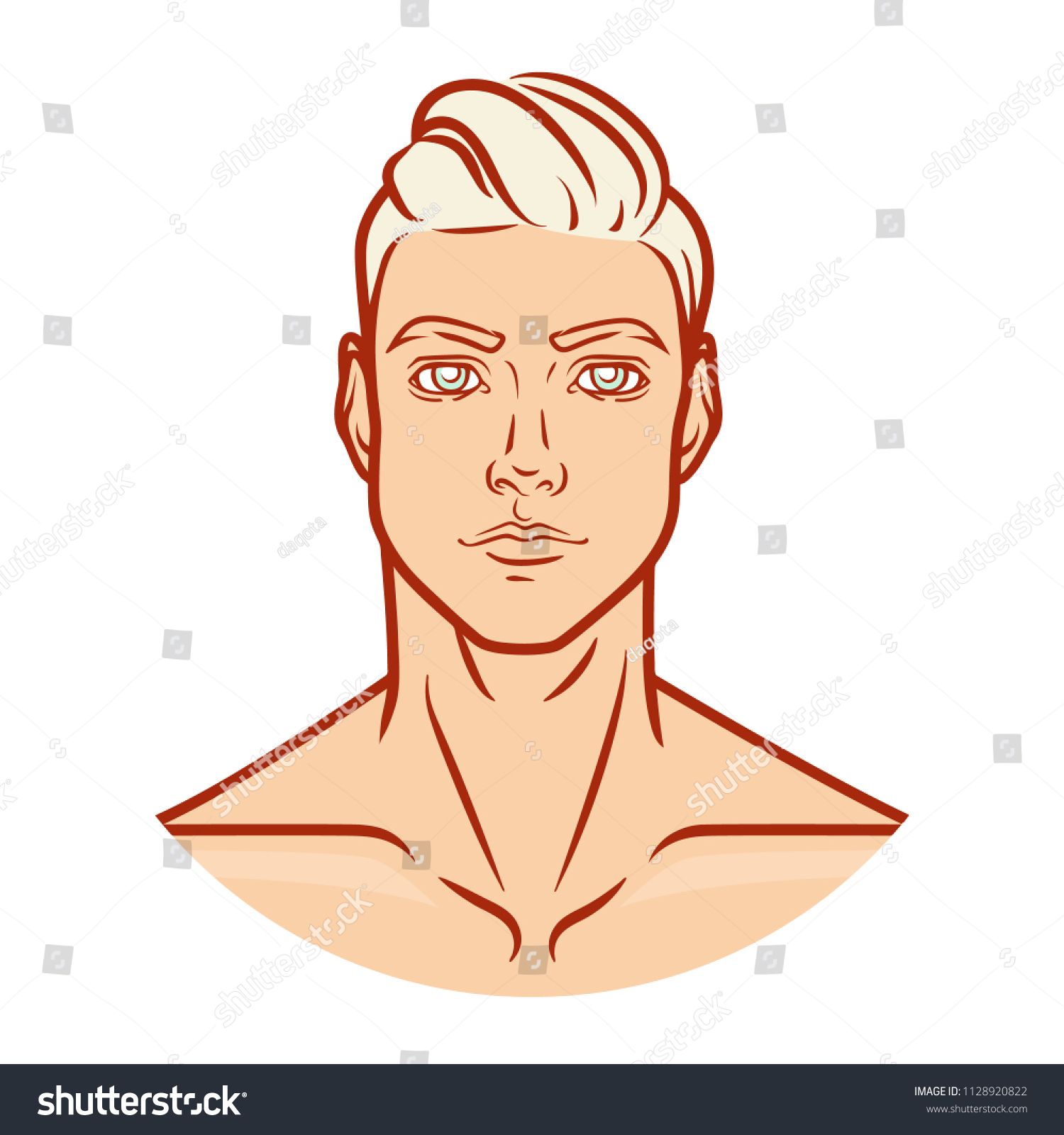 Man Profile Face Vector Portrait Stock Vector (Royalty Free) 1128920822 ...