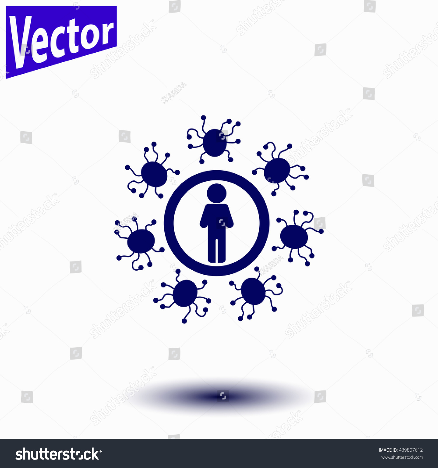 Man Protected Virus Icon Stock Vector (Royalty Free) 439807612 ...