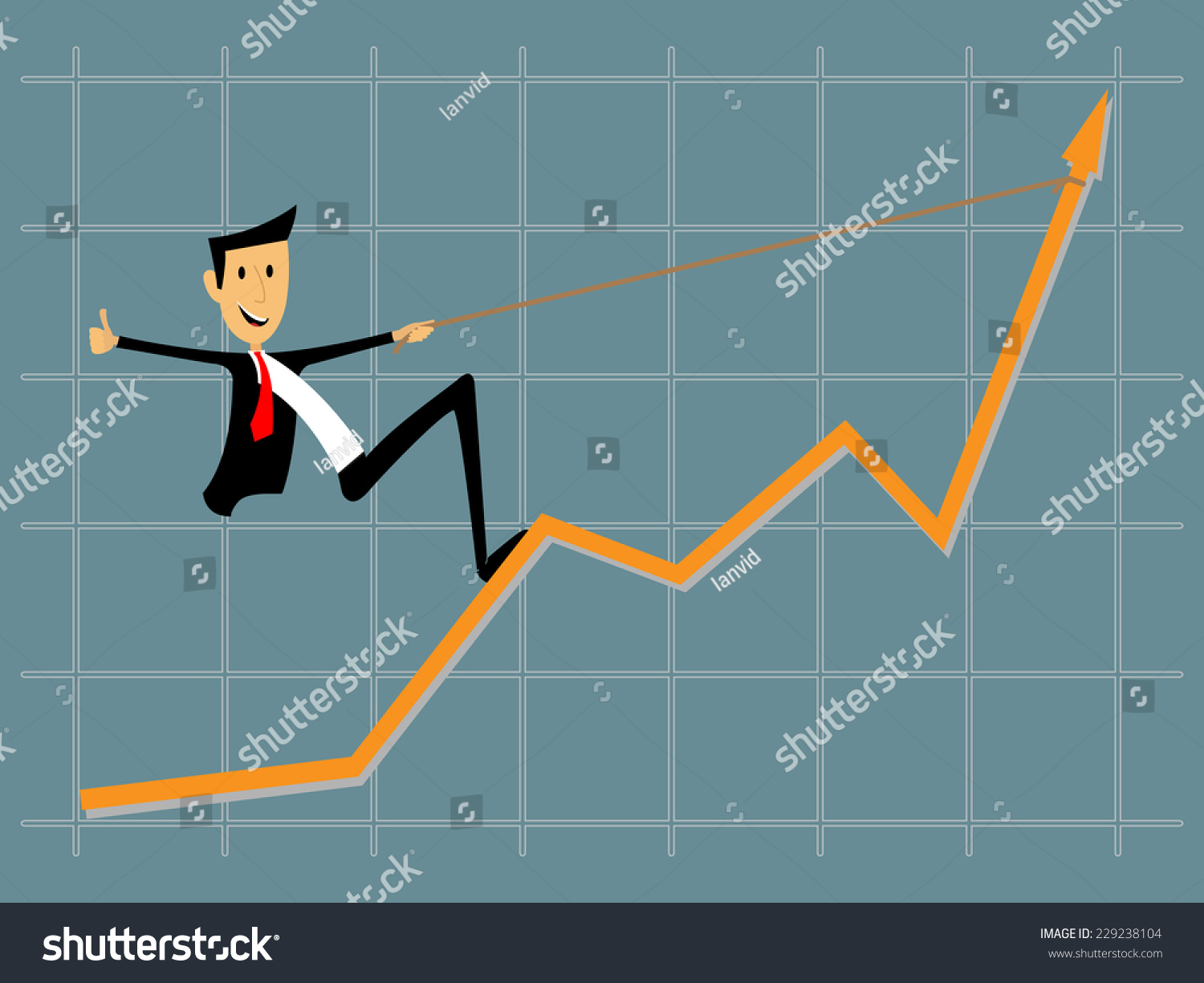 Man Rising Graph Stock Vector (Royalty Free) 229238104 | Shutterstock