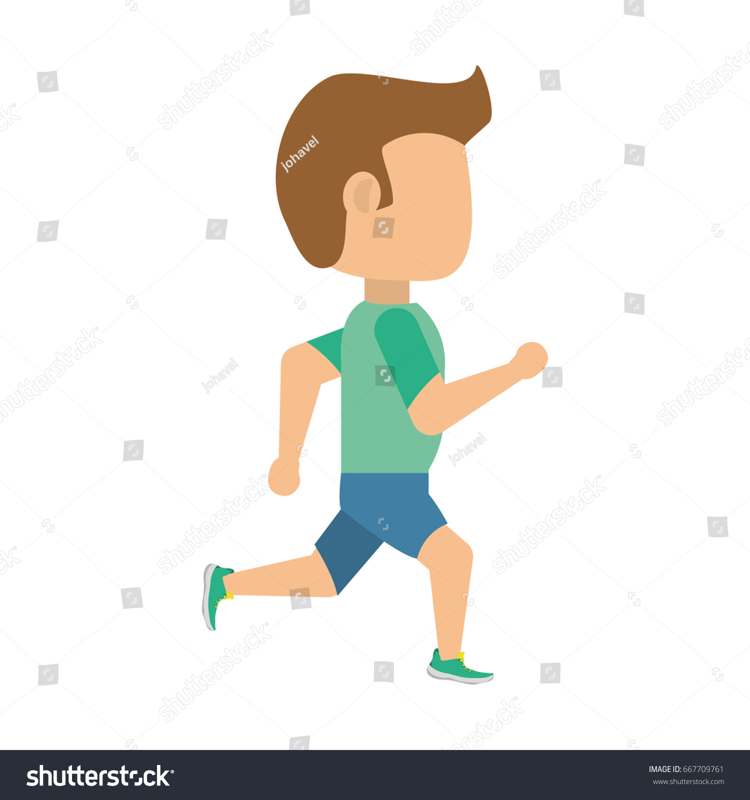 Man Running Cartoon Stock Vector (Royalty Free) 667709761