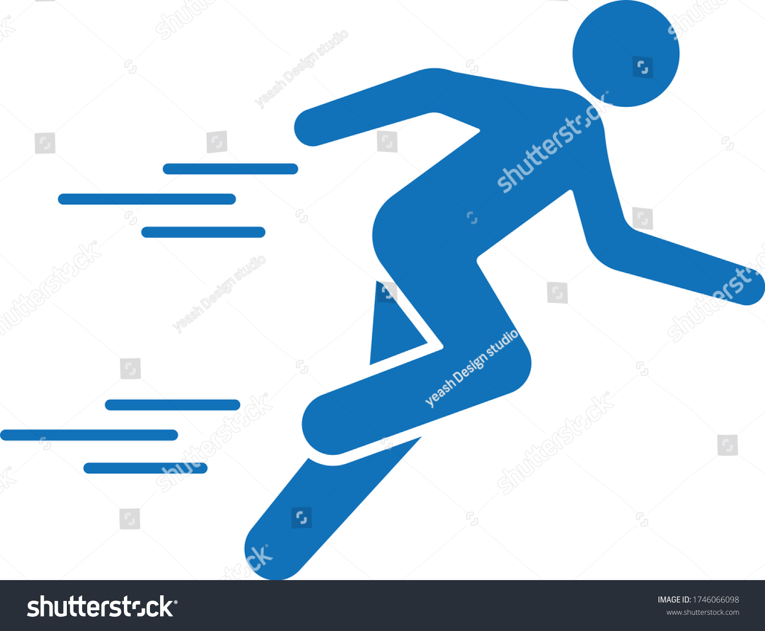 Man Running Fast Icon Vector Illustration Stock Vector (Royalty Free ...