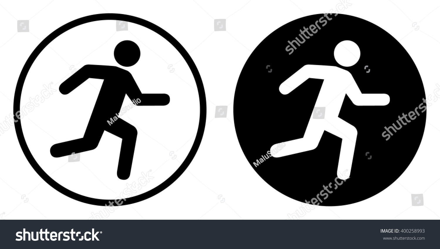 Man Running Icon Circle Vector Illustration 스톡 벡터(로열티 프리) 400258993 ...