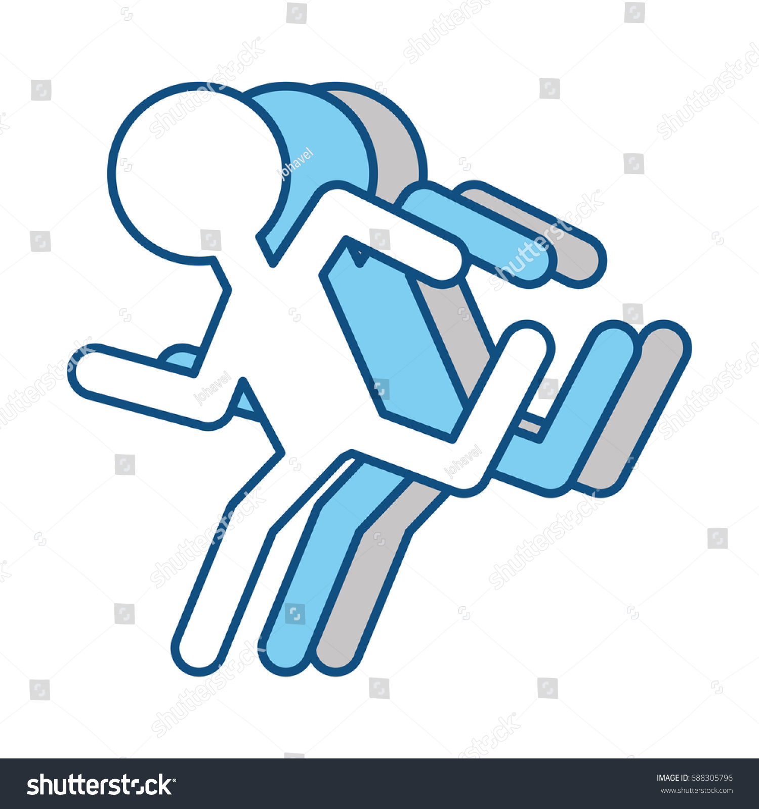 Man Running Pictogram Stock Vector (Royalty Free) 688305796