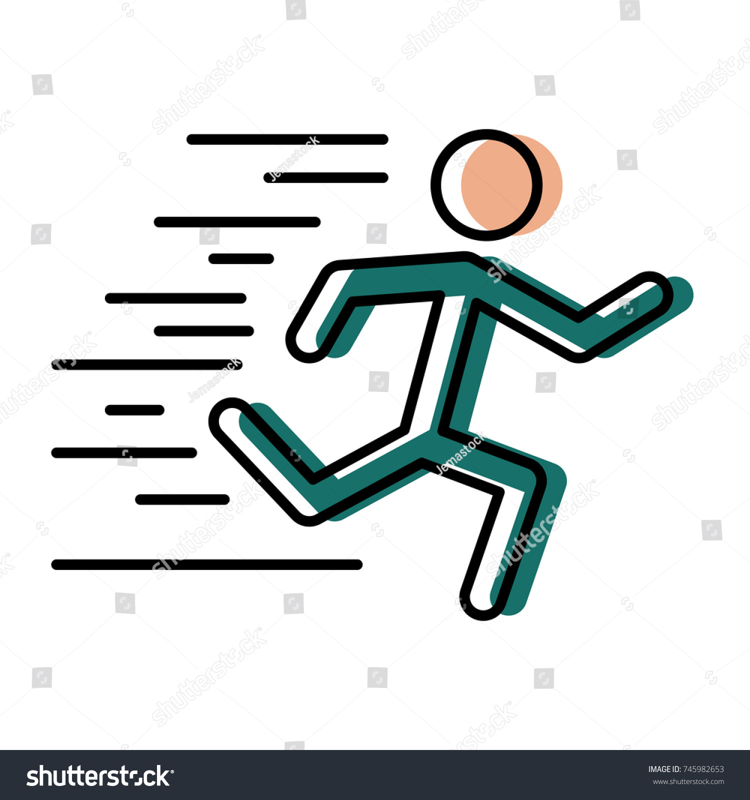 Man Running Pictogram Stock Vector (Royalty Free) 745982653 | Shutterstock