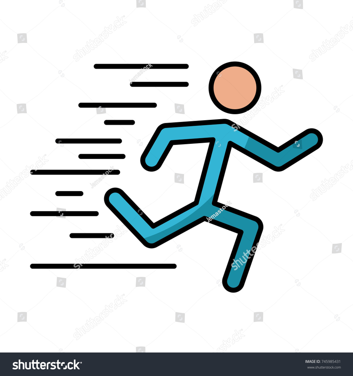 Man Running Pictogram: vector de stock (libre de regalías) 745985431 ...