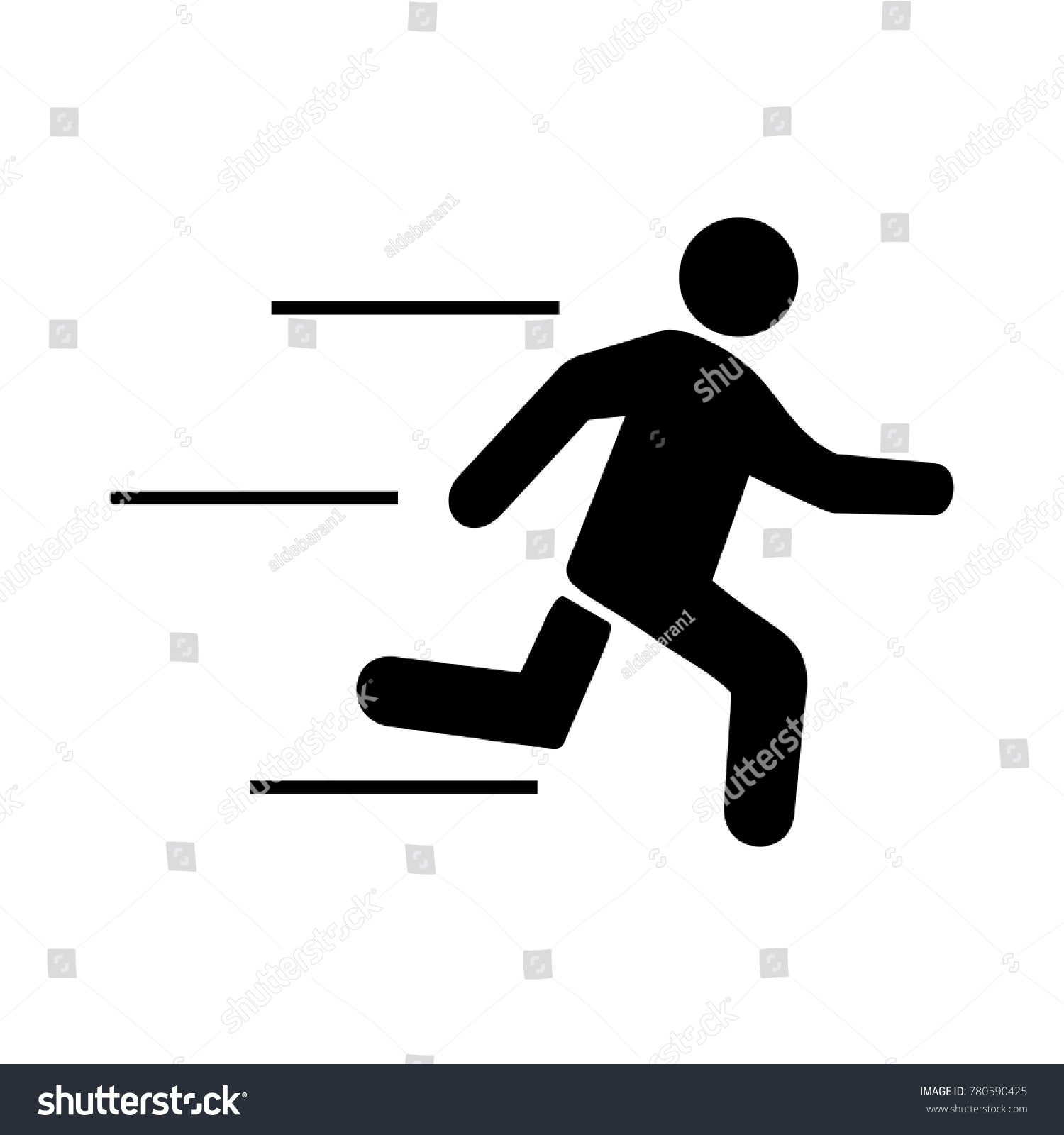 Man Running Symbol Stock Vector (Royalty Free) 780590425