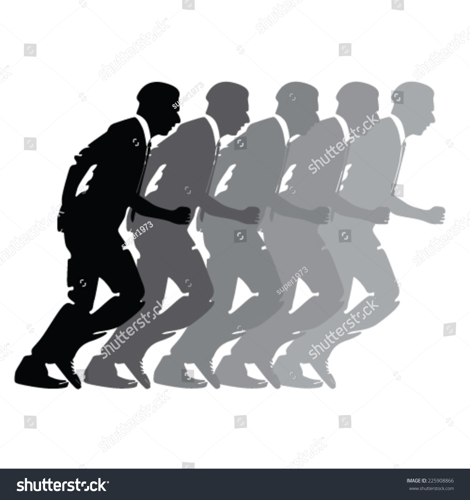 Man Running Vector Silhouette Stock Vector (Royalty Free) 225908866