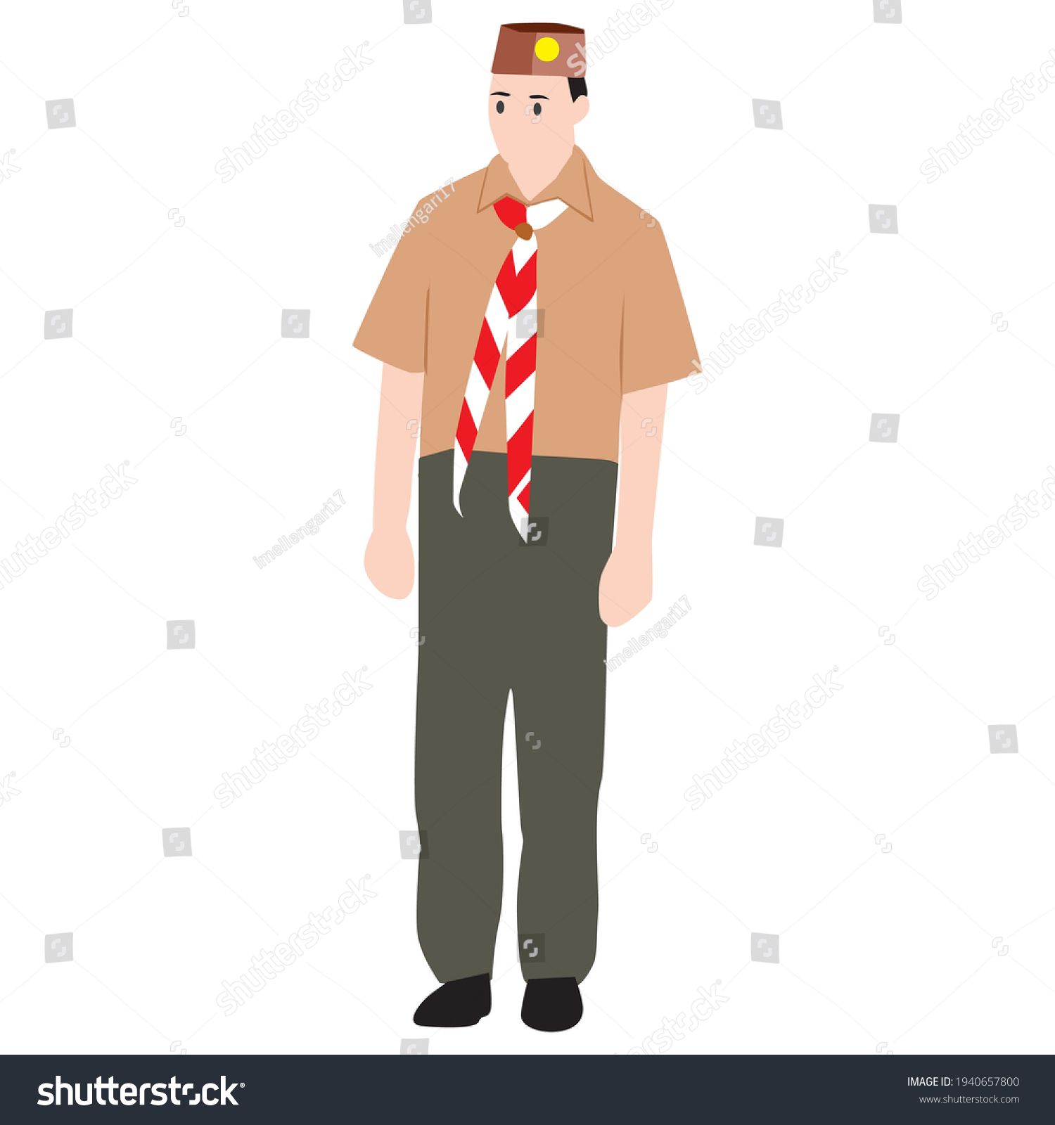 Man Scouting Uniform Vector Character Stock Vector (Royalty Free ...