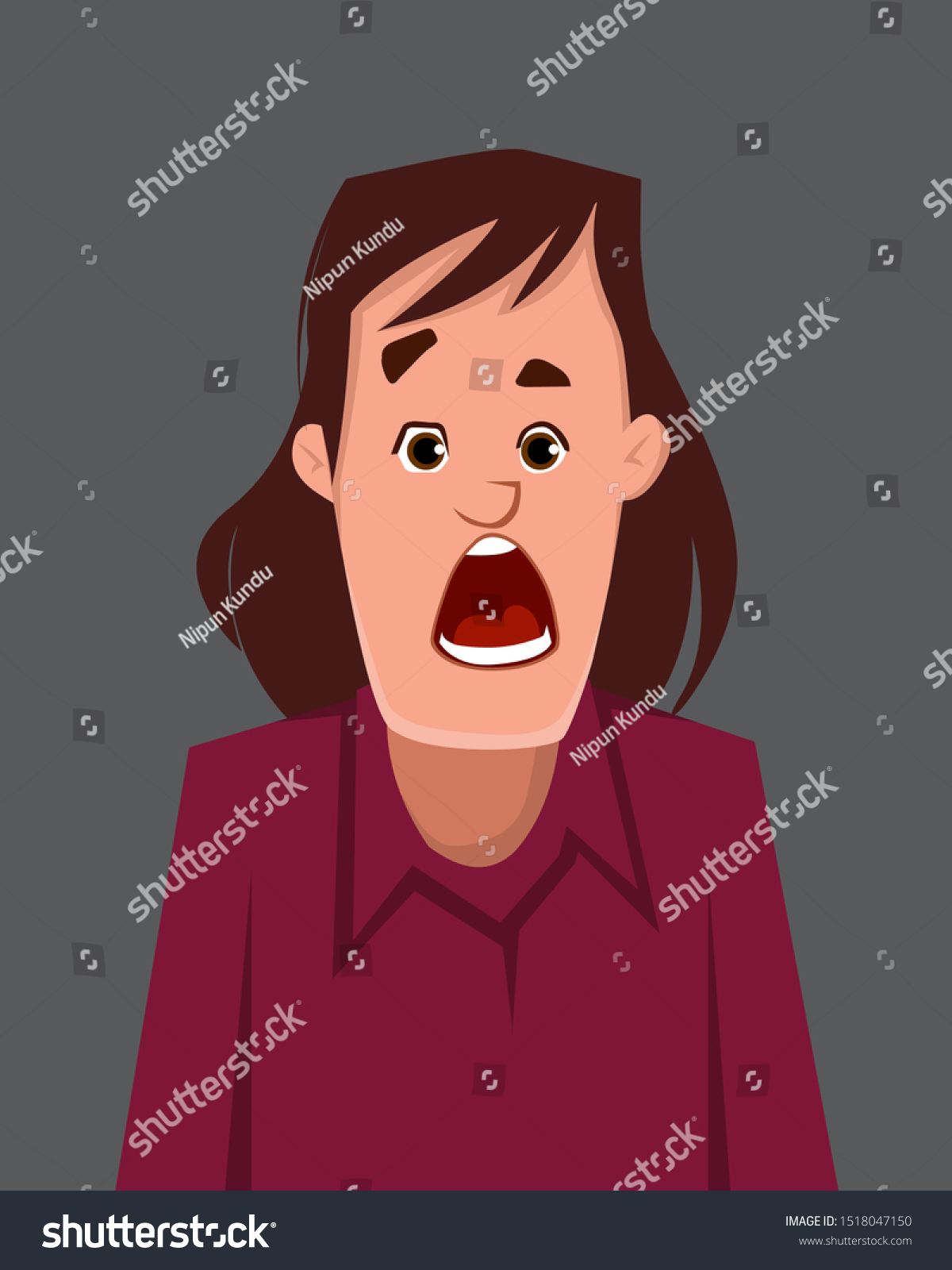 Man Shocking Facial Expression Vector Illustration: vector de stock ...