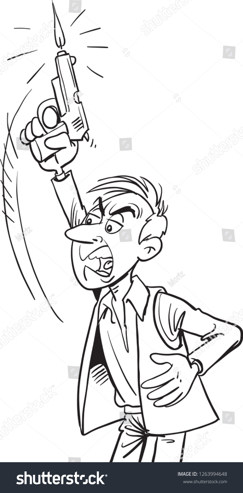 Man Shooting Gun Vector Stock Vector (Royalty Free) 1263994648 ...