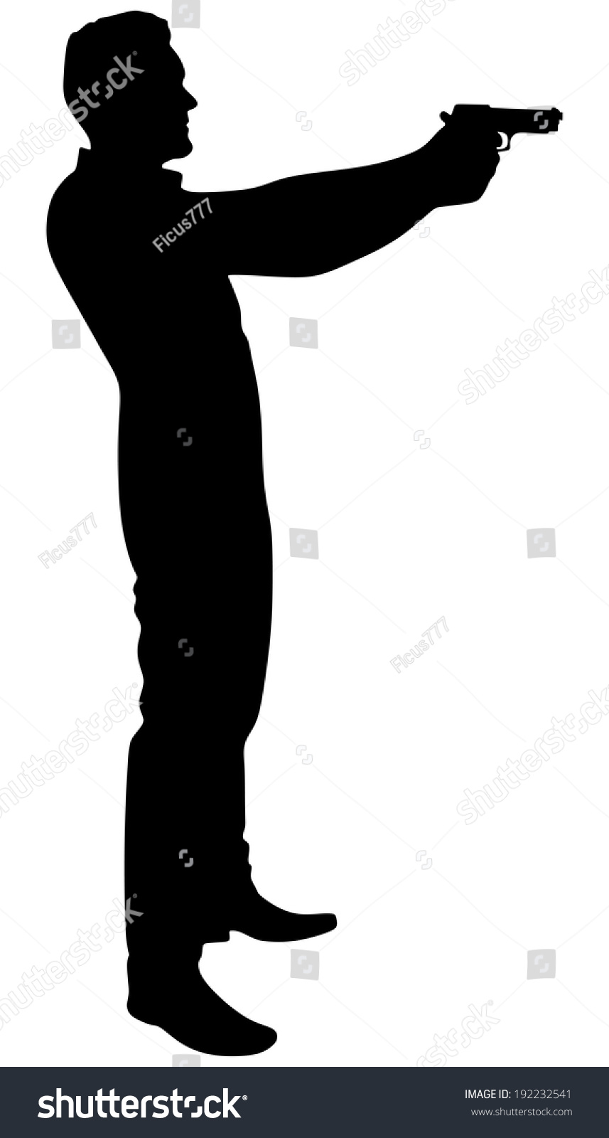 Man Shooting Gun Vector Stock Vector (Royalty Free) 192232541 ...