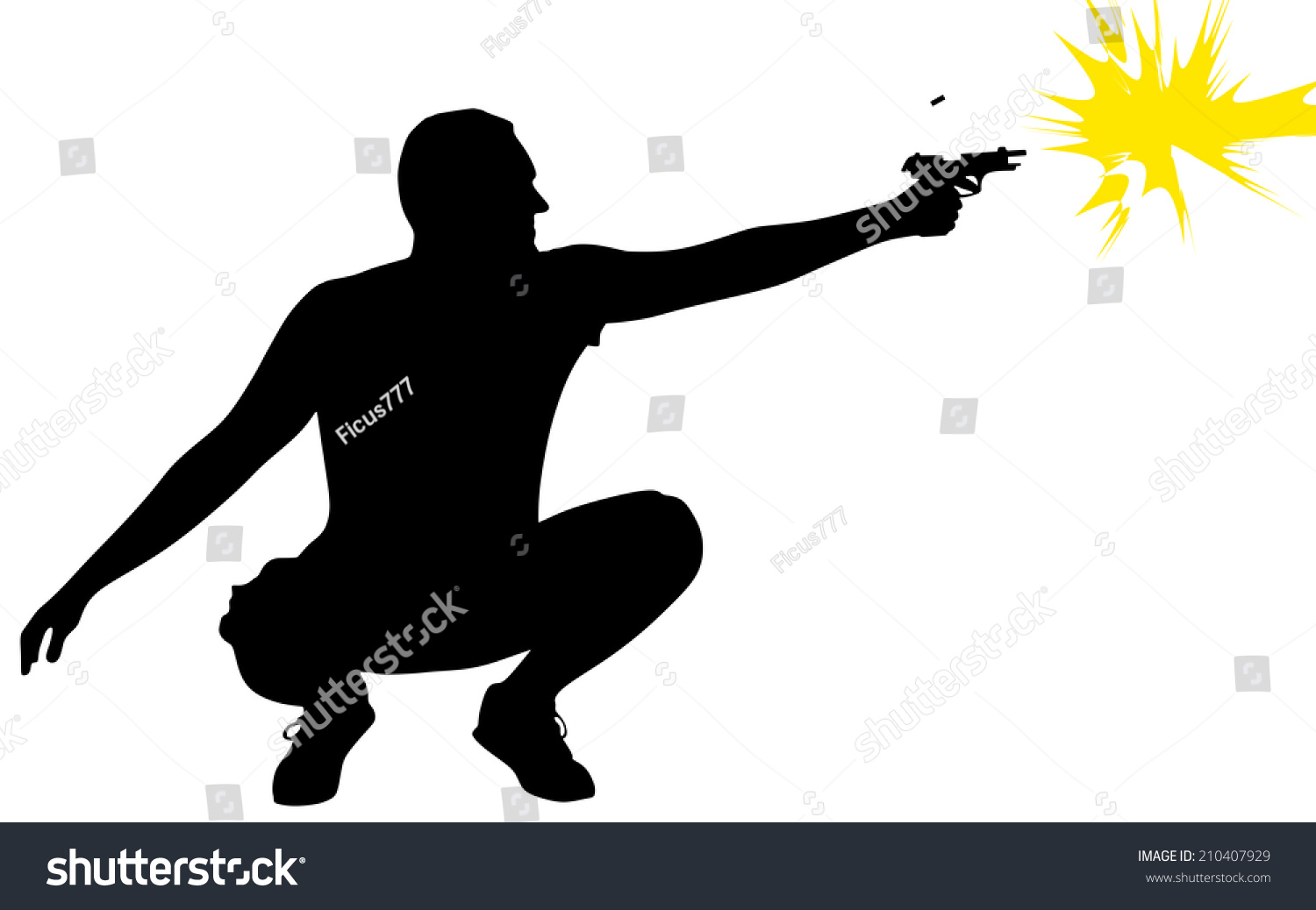Man Shooting Gun Vector Stock Vector (Royalty Free) 210407929