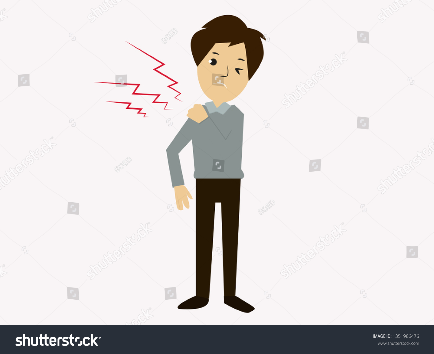 Man Shoulder Pain Vector Stock Vector (Royalty Free) 1351986476 ...