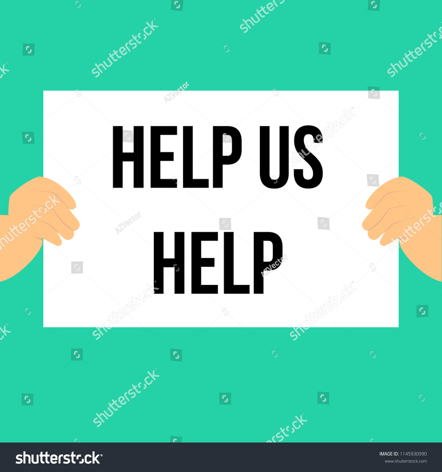 Man Showing Paper Help Us Help Stock Vector (Royalty Free) 1145930990 ...