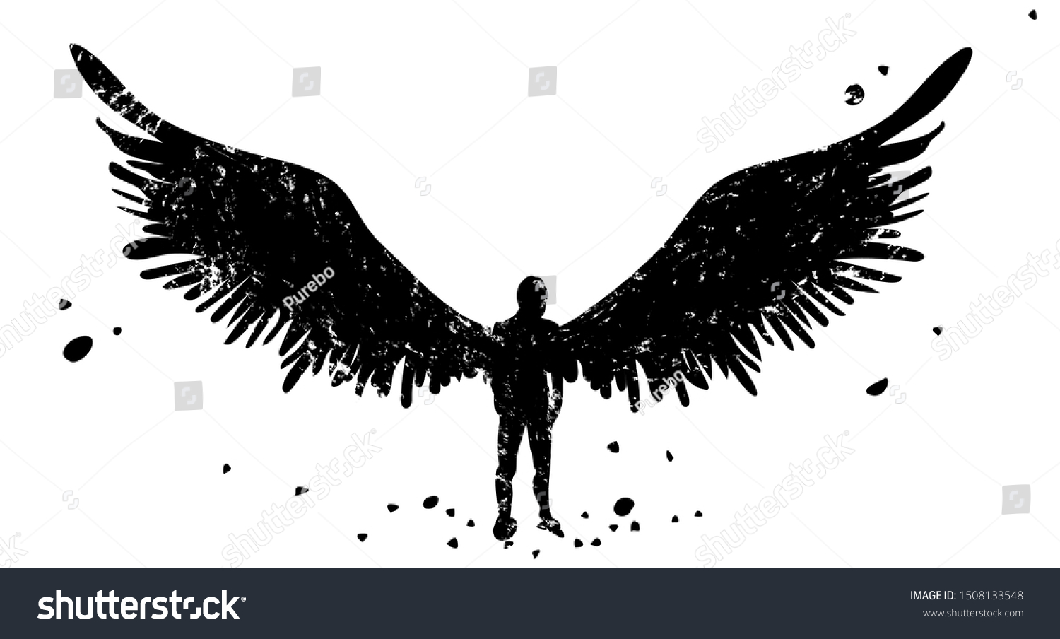 Man Silhouette Wings Vector Stock Vector (Royalty Free) 1508133548