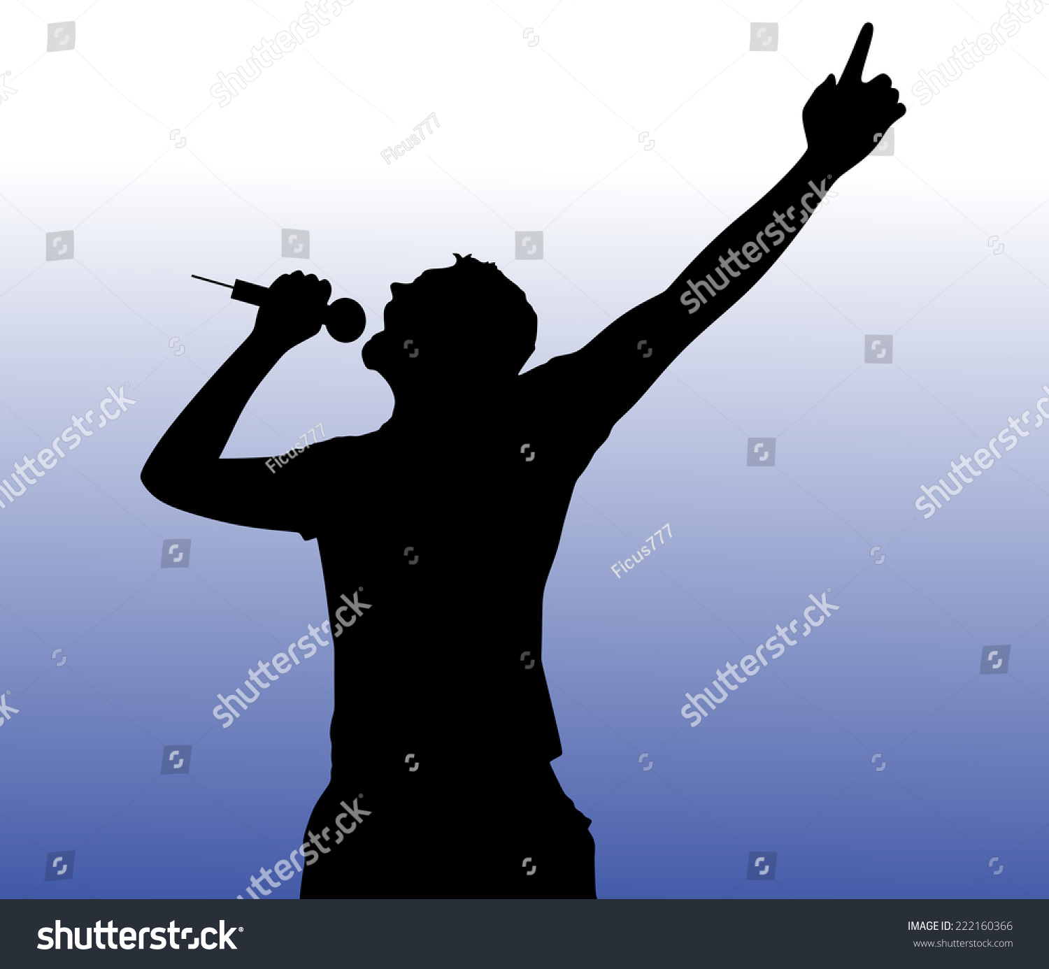Man Singing Microphone Vector Stock Vector (Royalty Free) 222160366