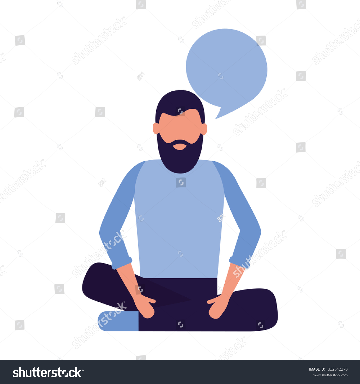 Man Sitting Talk Speech Bubble Stock Vector (Royalty Free) 1332542270 ...