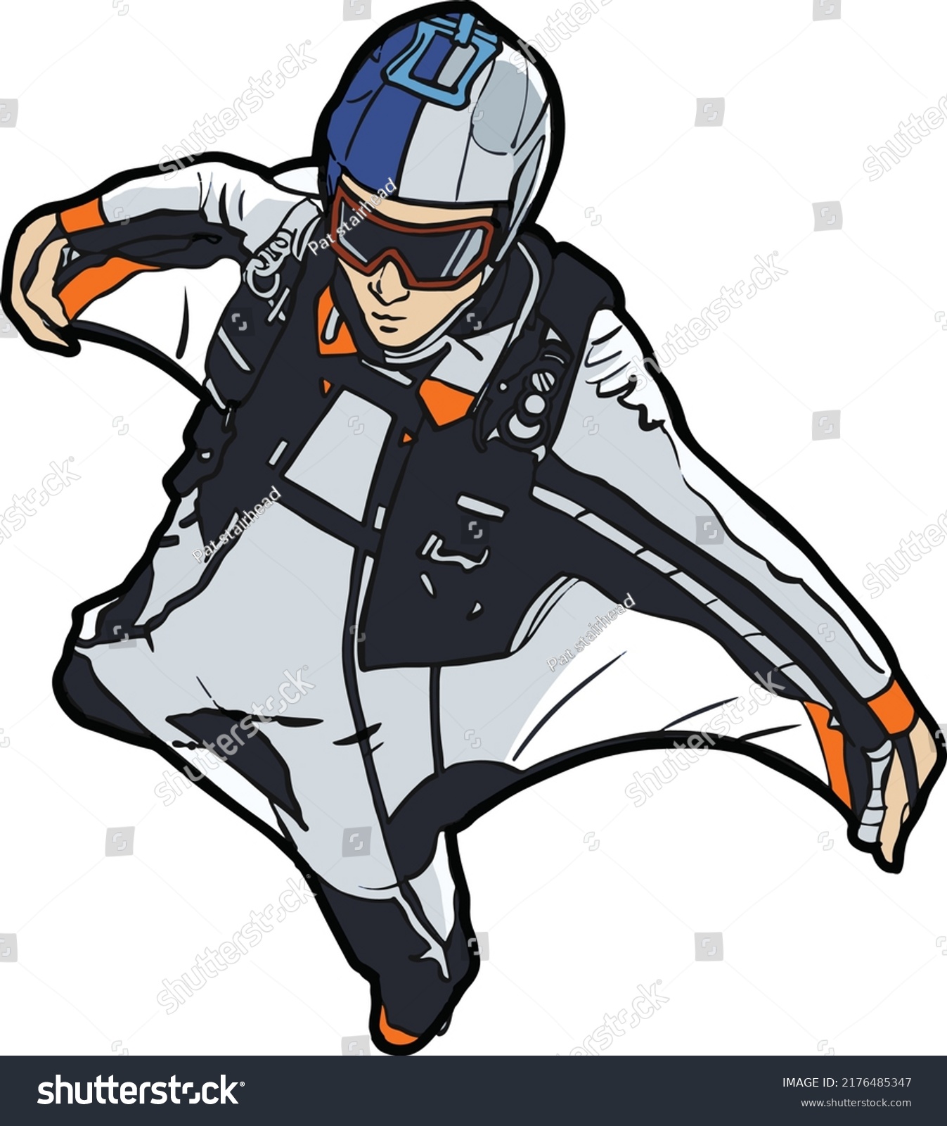 Man Skydiving Sky Stock Vector (Royalty Free) 2176485347 | Shutterstock