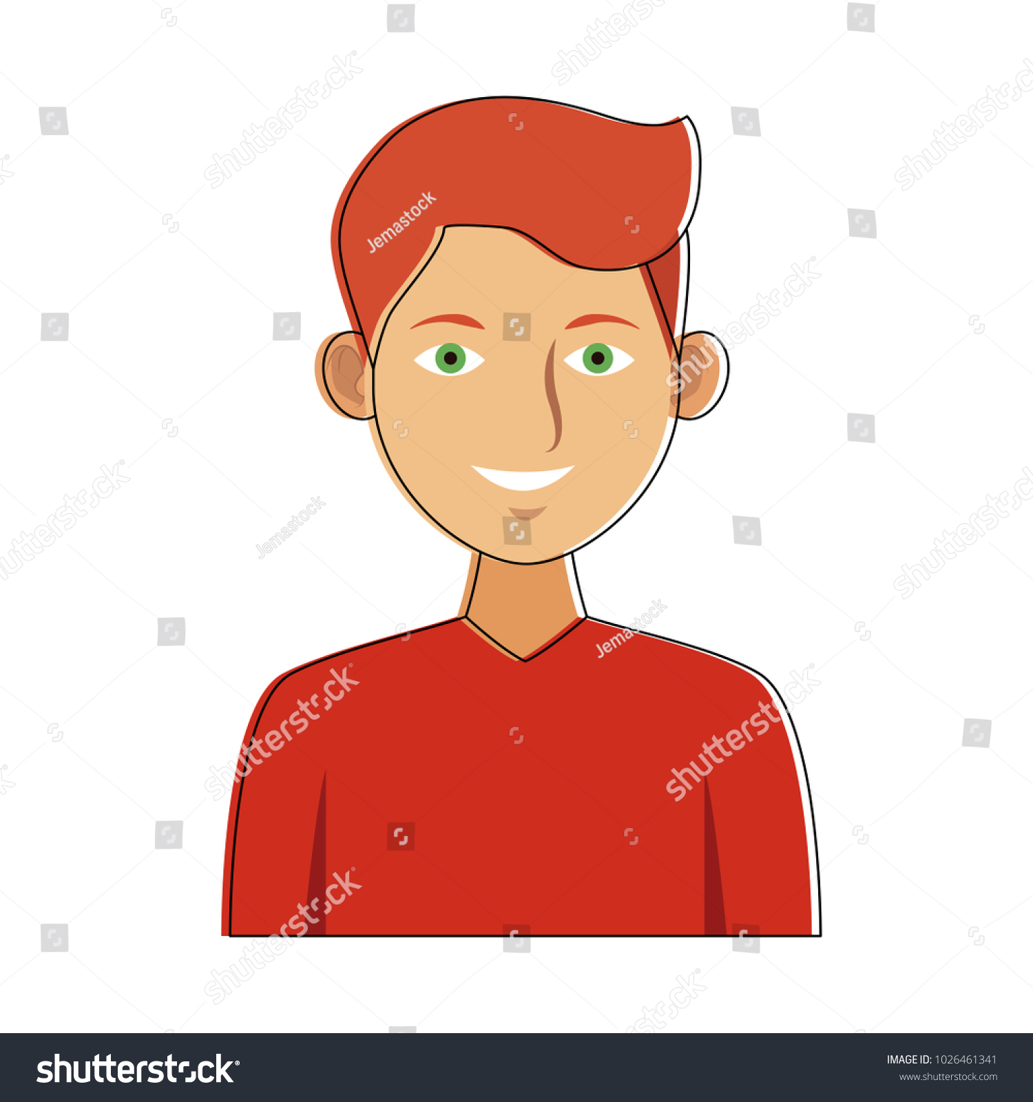 Man Smiling Cartoon Stock Vector (Royalty Free) 1026461341