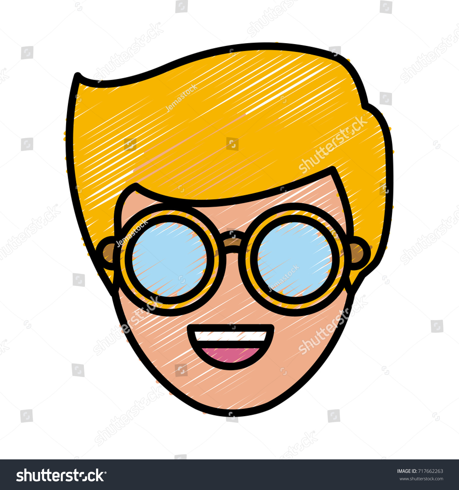 Man Smiling Cartoon Stock Vector (Royalty Free) 717662263