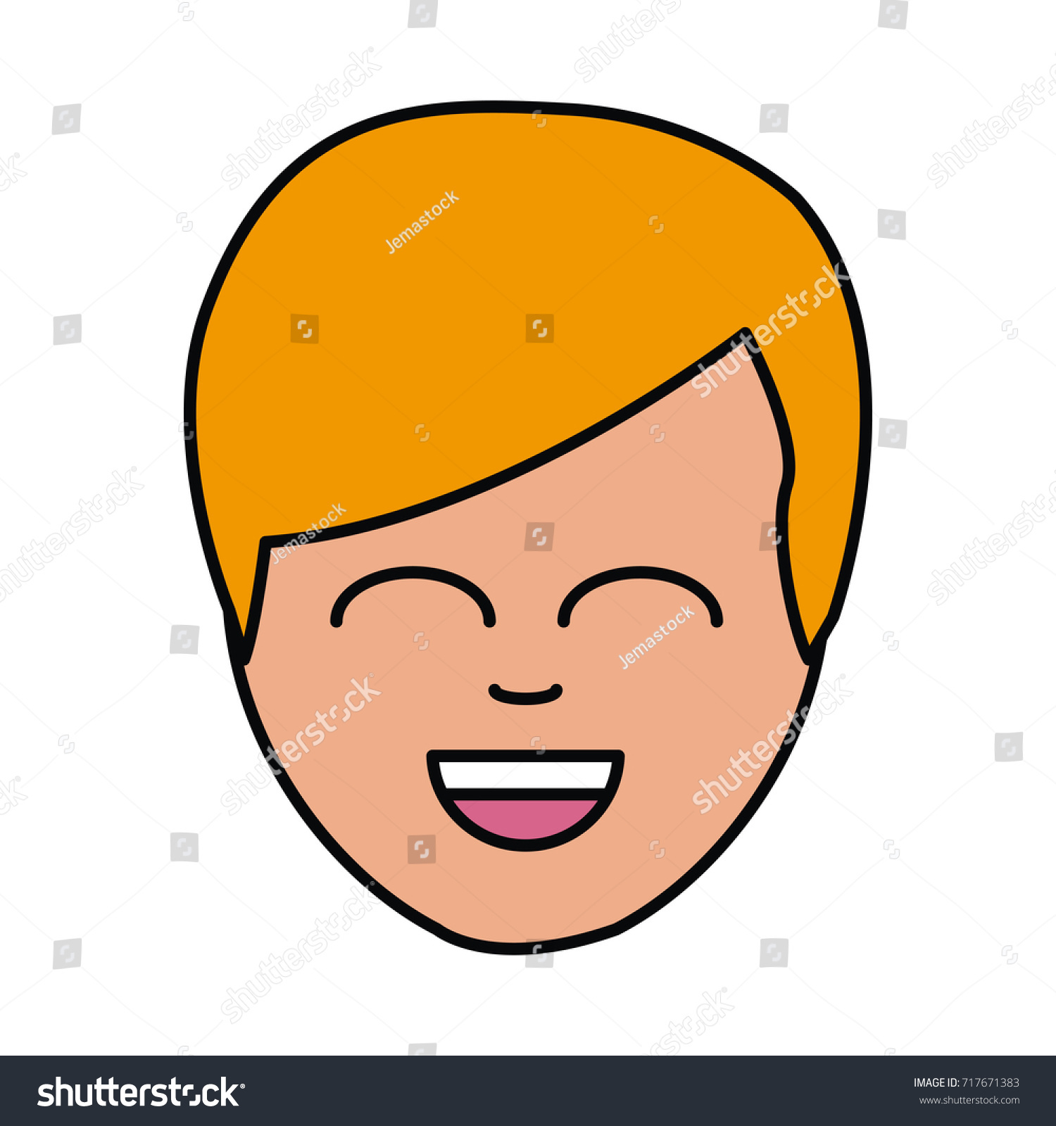 Man Smiling Cartoon Stock Vector (Royalty Free) 717671383