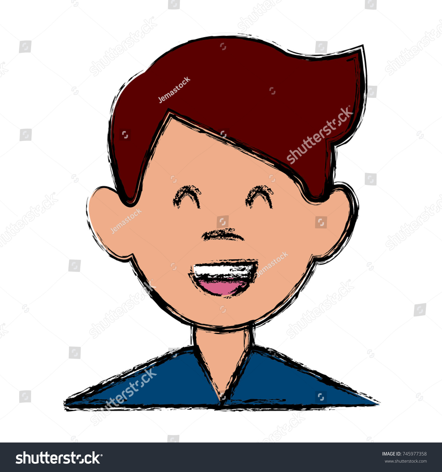Man Smiling Cartoon Stock Vector (Royalty Free) 745977358
